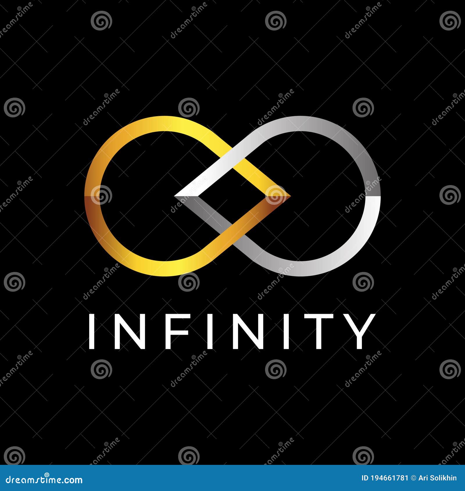 Infinity With Golden Peacock Feather Cartoon Vector | CartoonDealer.com ...