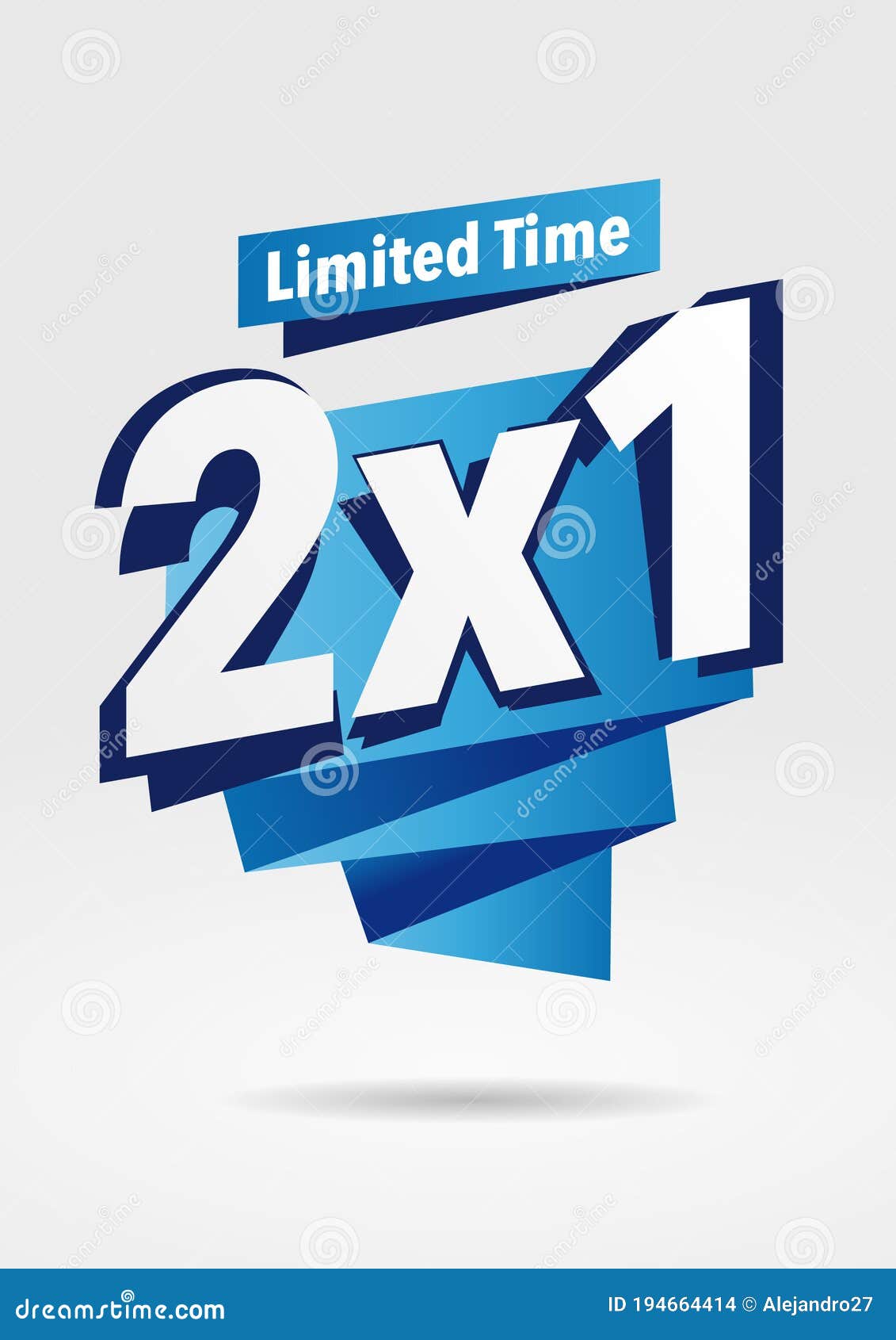 2x1 Advertising, Special Offer. Limited Time Tag, Design. Print. Blue ...