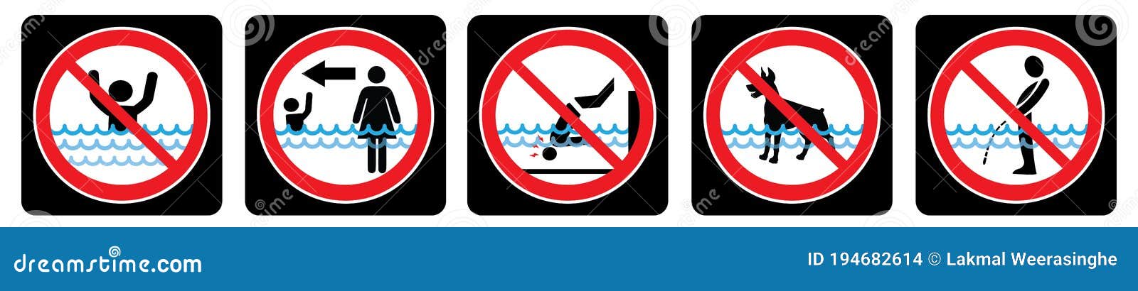 Swimming Pool Rules Vector Illustration | CartoonDealer.com #194682614