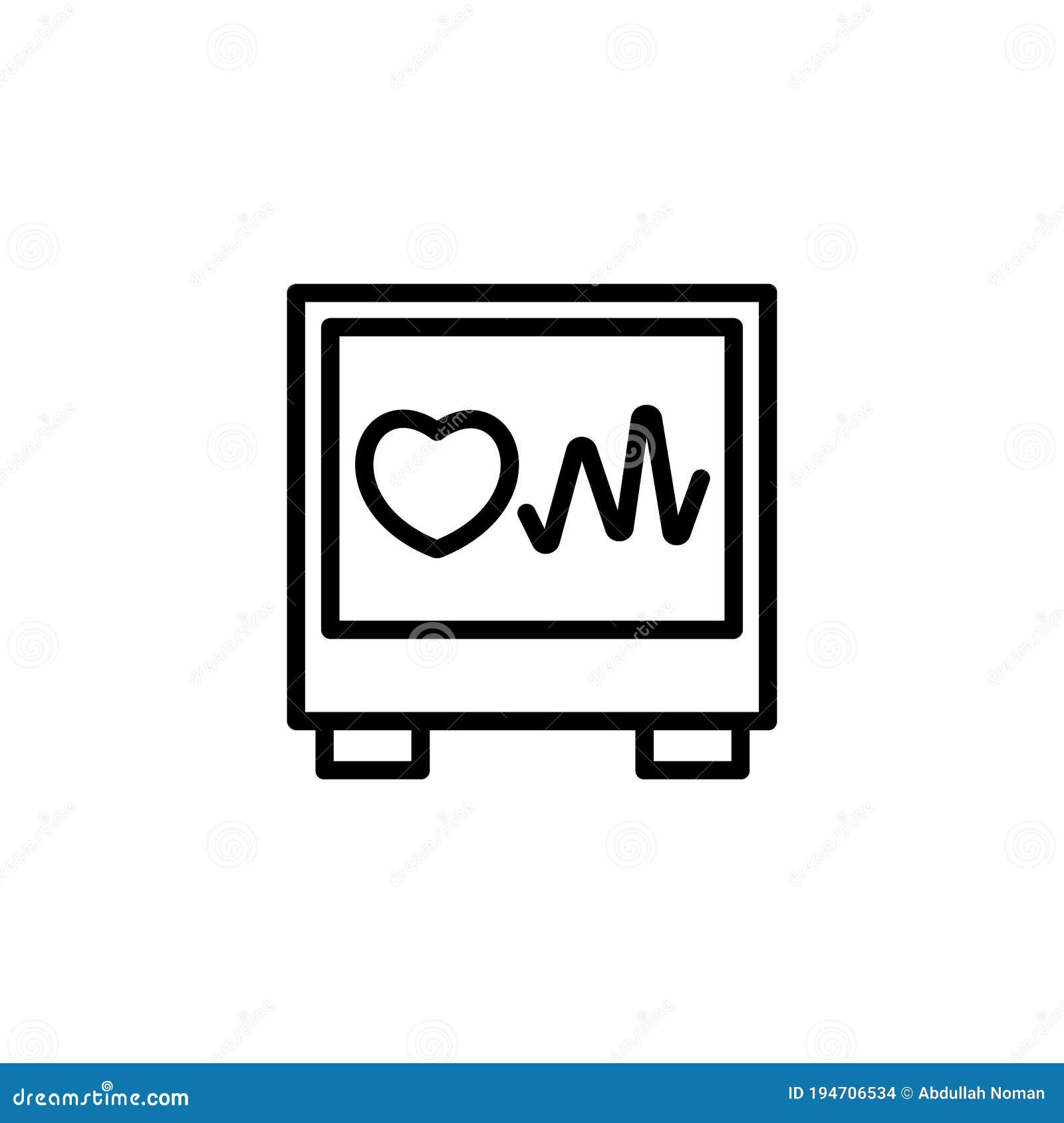 Medical computer monitor stock vector. Illustration of graphics - 194706534