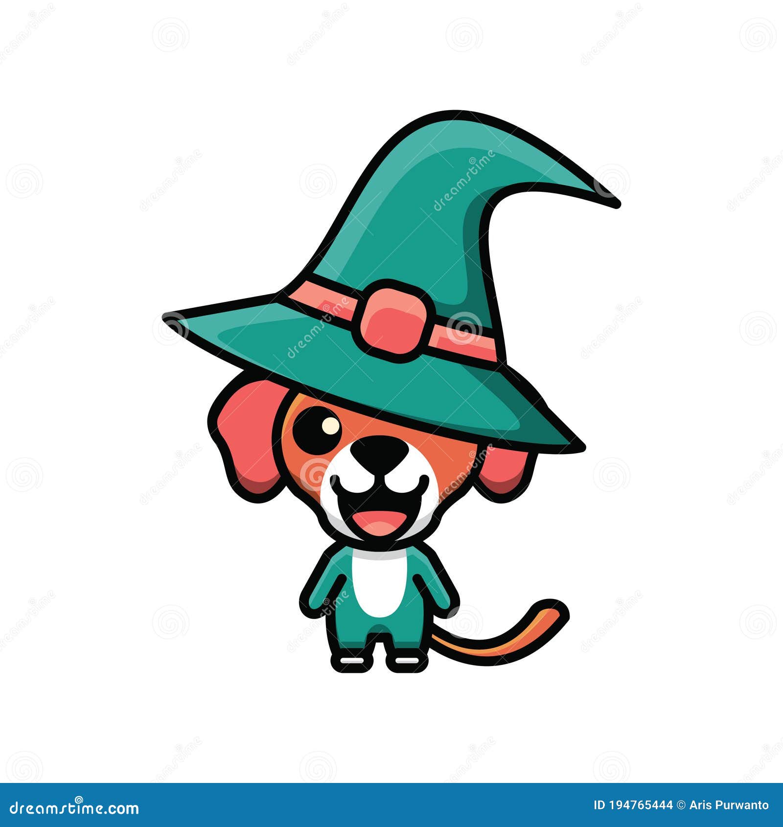 Cute Dog Standing Wearing a Slanted Hat Stock Vector - Illustration of ...