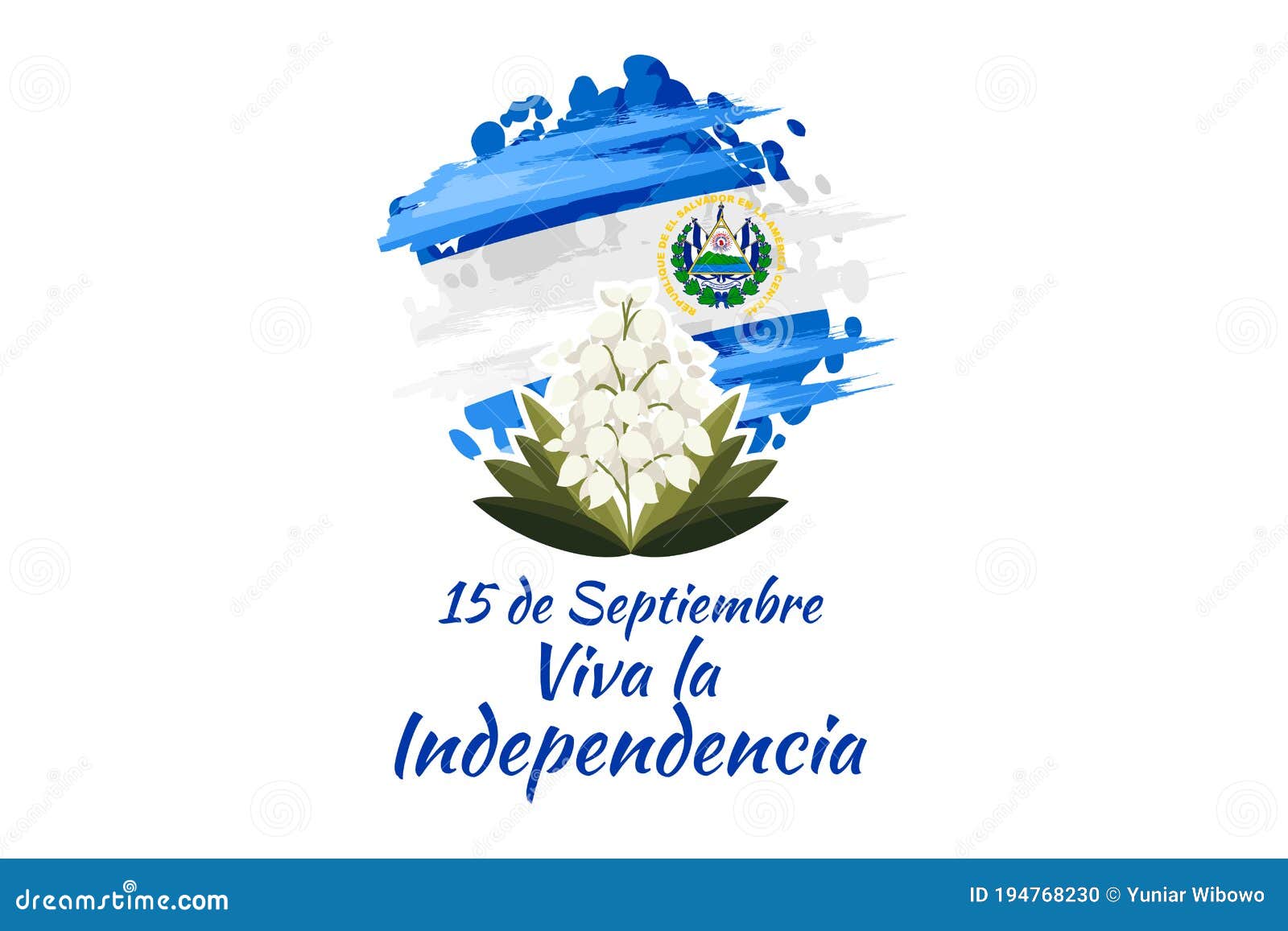 September 15, Independence Day of El Salvador Stock Vector ...