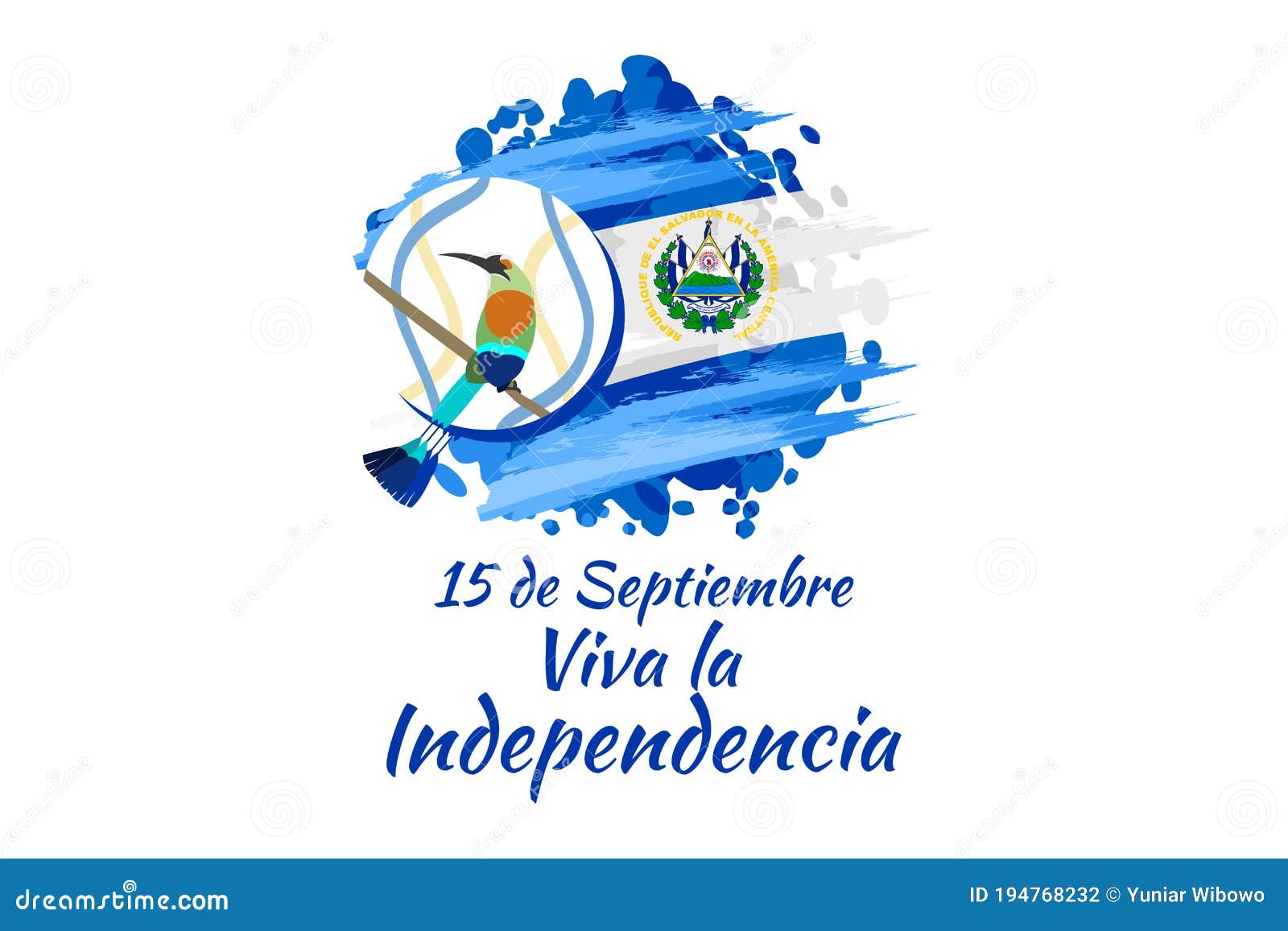 September 15, Independence Day of El Salvador Stock Vector ...