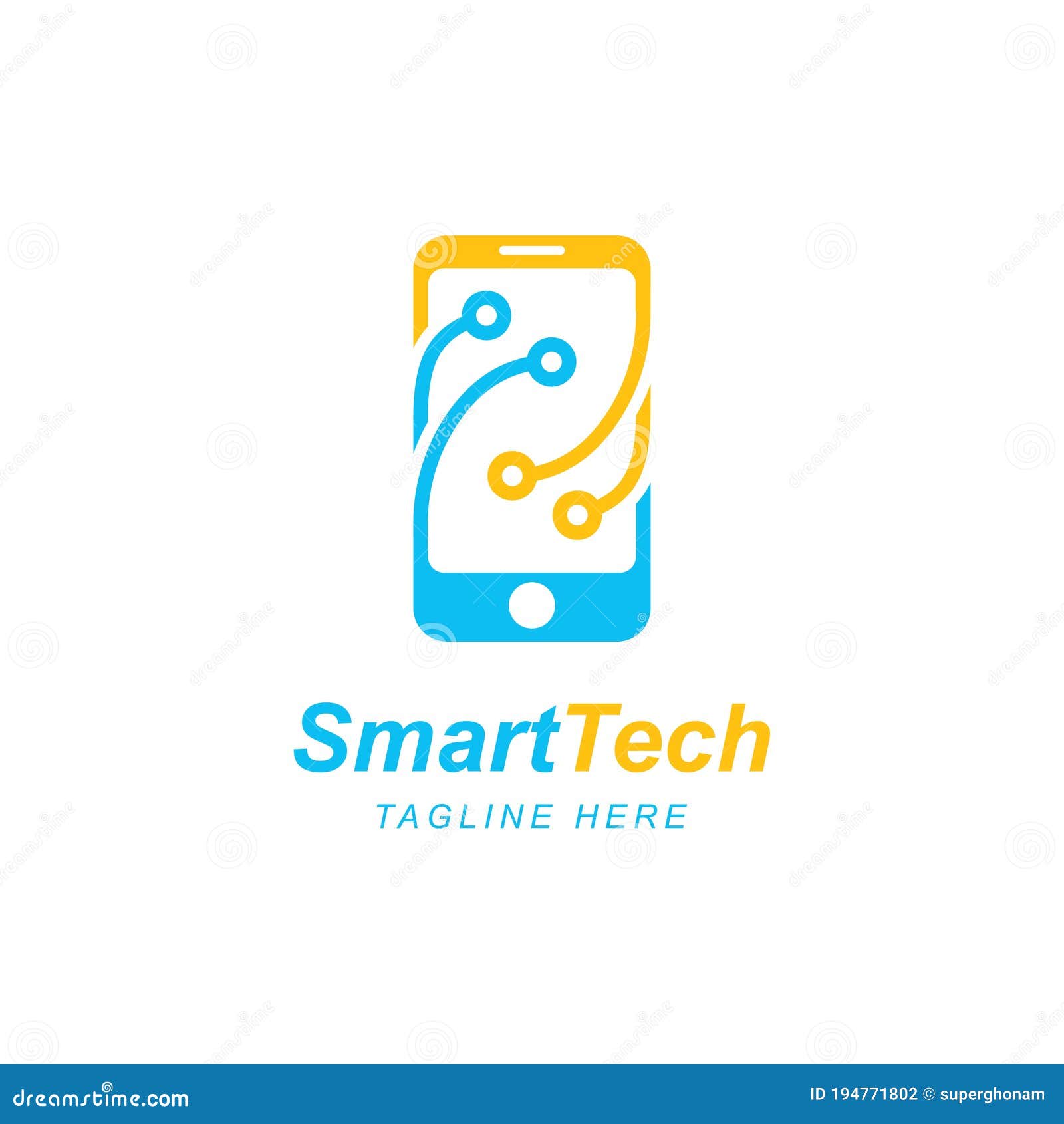 Smartphone Logo Design Template.Phone Technology Symbol Stock Vector ...