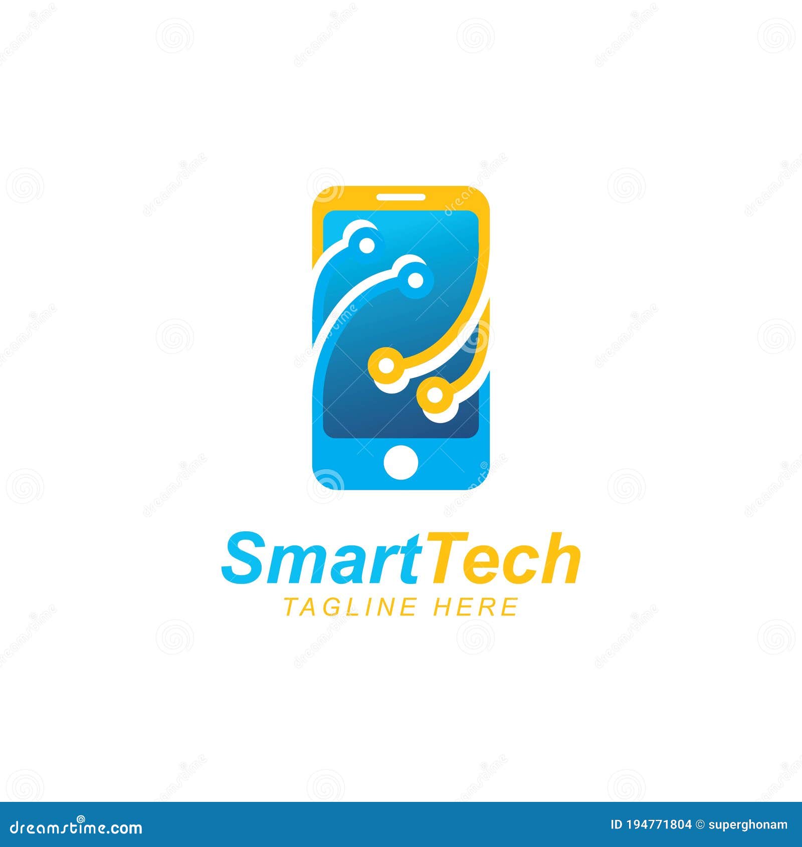 Smartphone Logo Design Template.Phone Technology Symbol Stock Vector ...