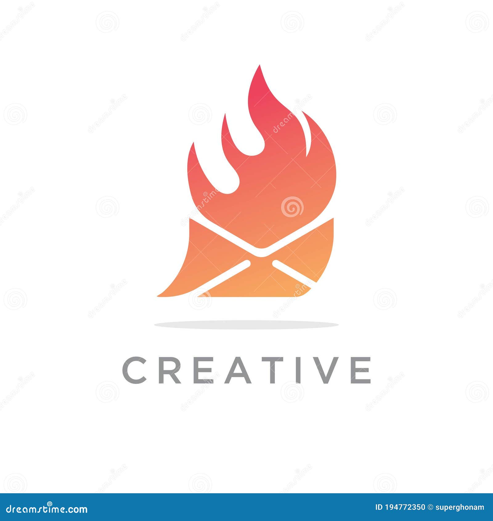 Envelope with Fire Symbol Vector Template Stock Vector - Illustration ...