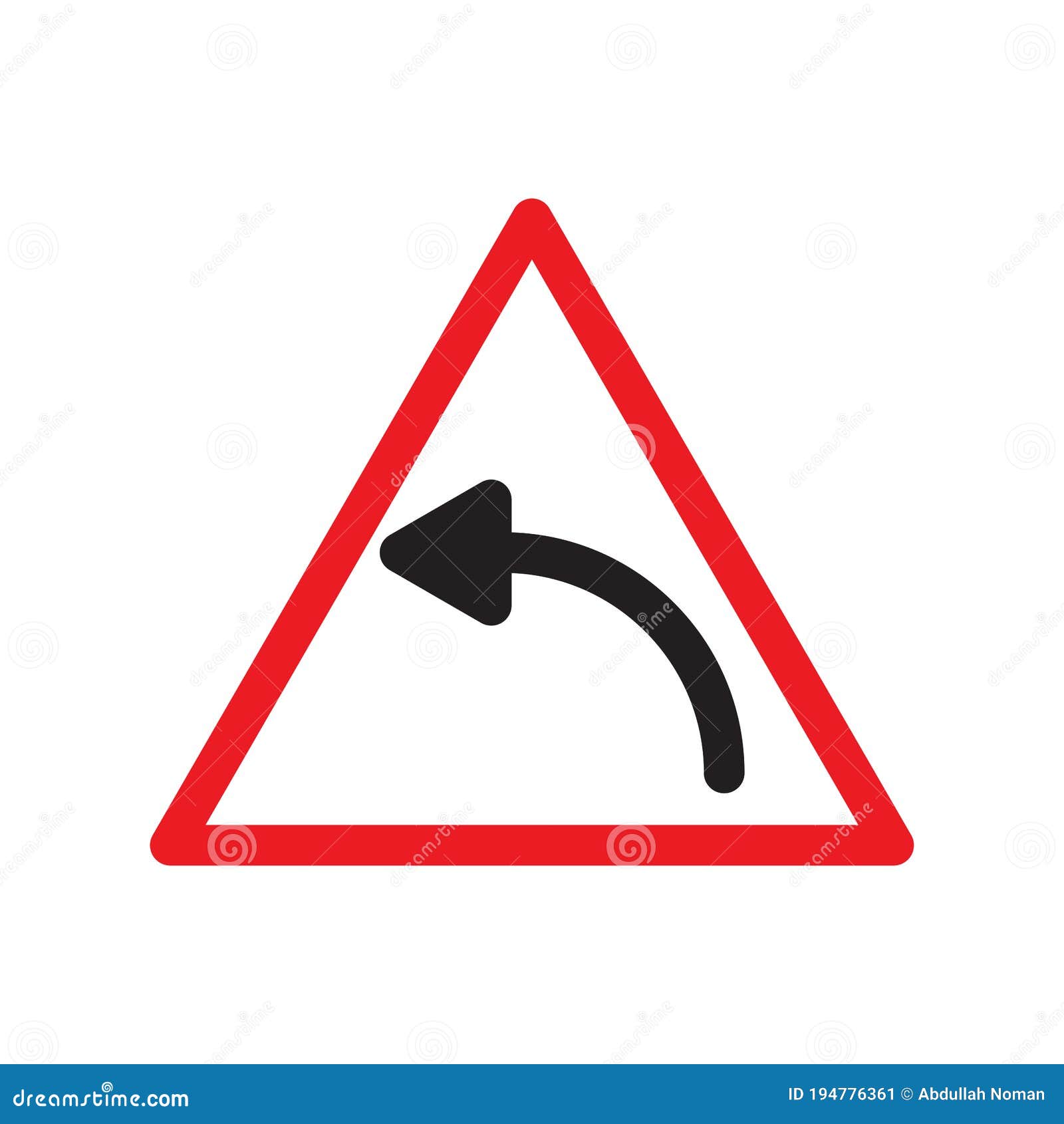 Left hand curve icon stock vector. Illustration of design - 194776361