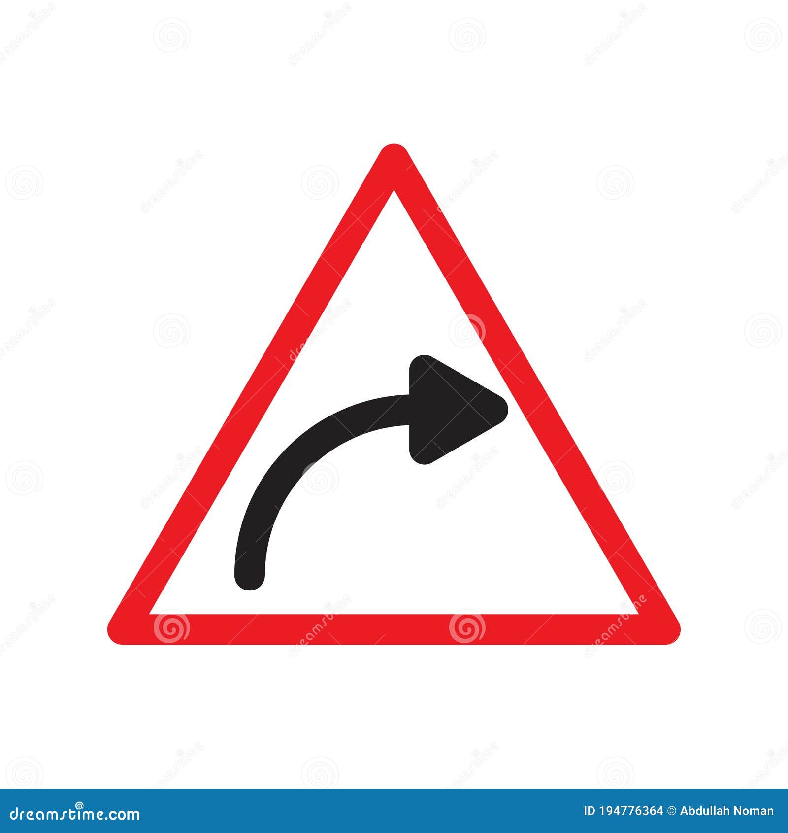 Right hand curve icon stock vector. Illustration of hazard - 194776364
