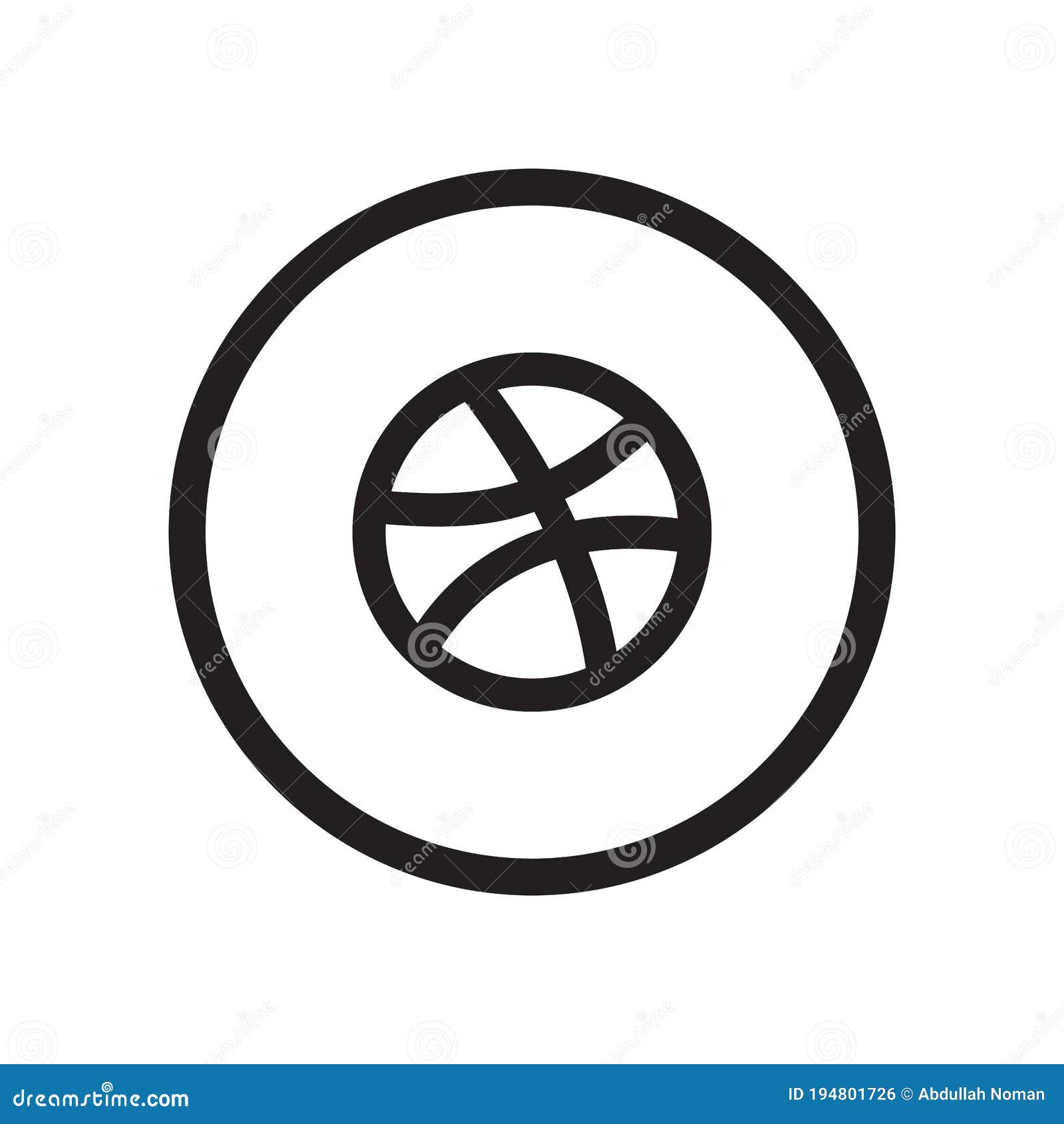 Dribbble Icon Illustration. Dribbble App Logo. Social Media Icon ...