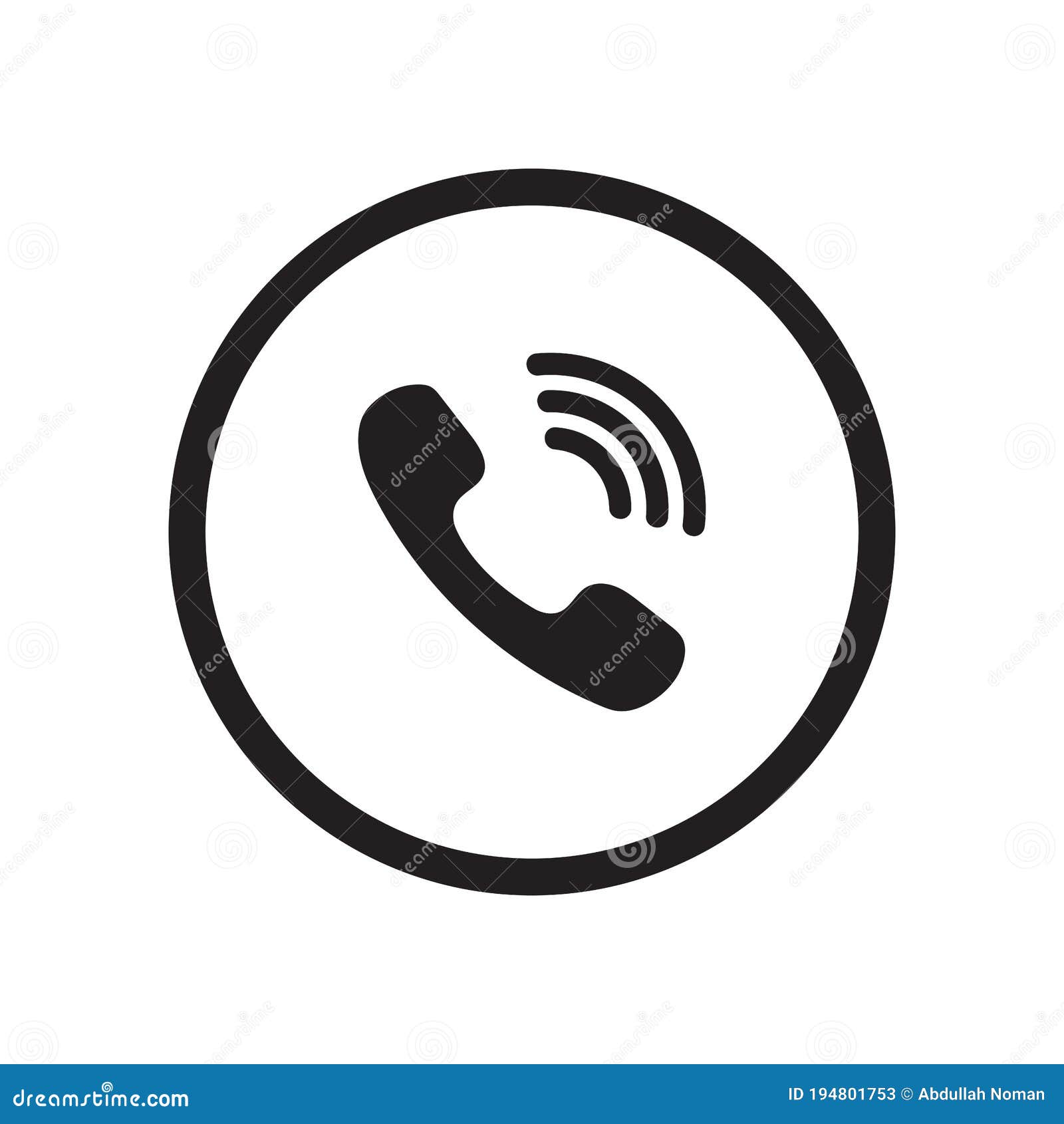 Call icon design black stock vector. Illustration of vector - 194801753