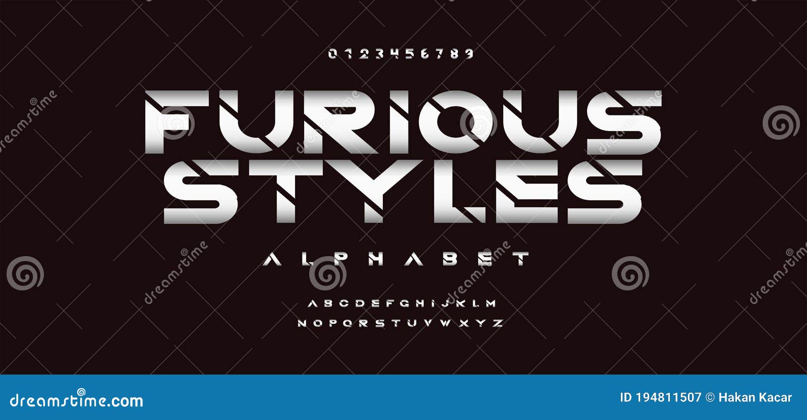 Furious Letters Set Dynamic Bold Font Elegant Italic Typeset Vector ...