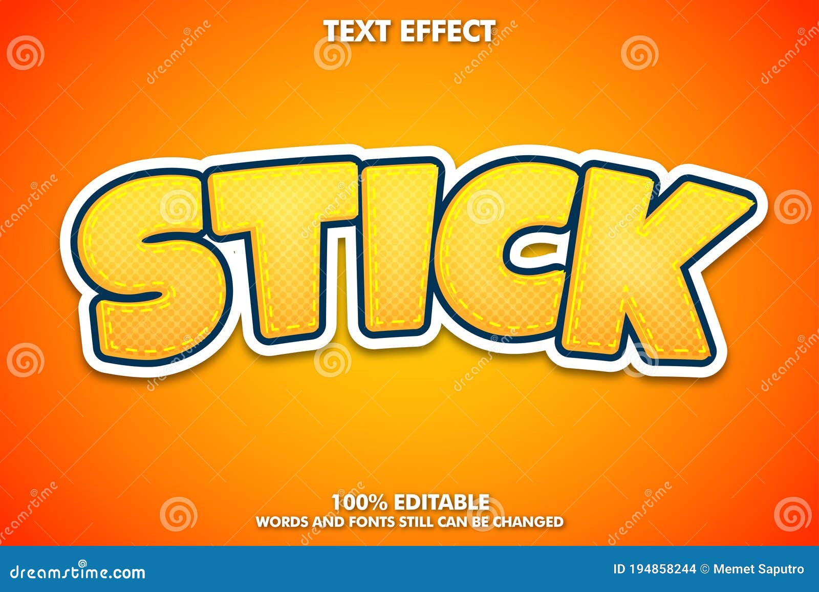 Cartoon text effect stock photo. Image of letter, editable - 194858244