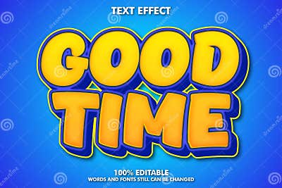 Good time text effect stock vector. Illustration of shadow - 194858317