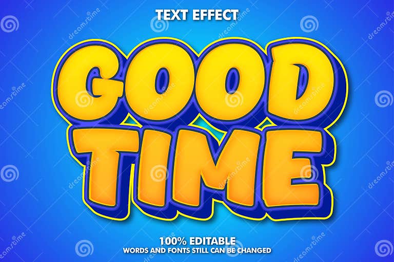 Good time text effect stock vector. Illustration of shadow - 194858317