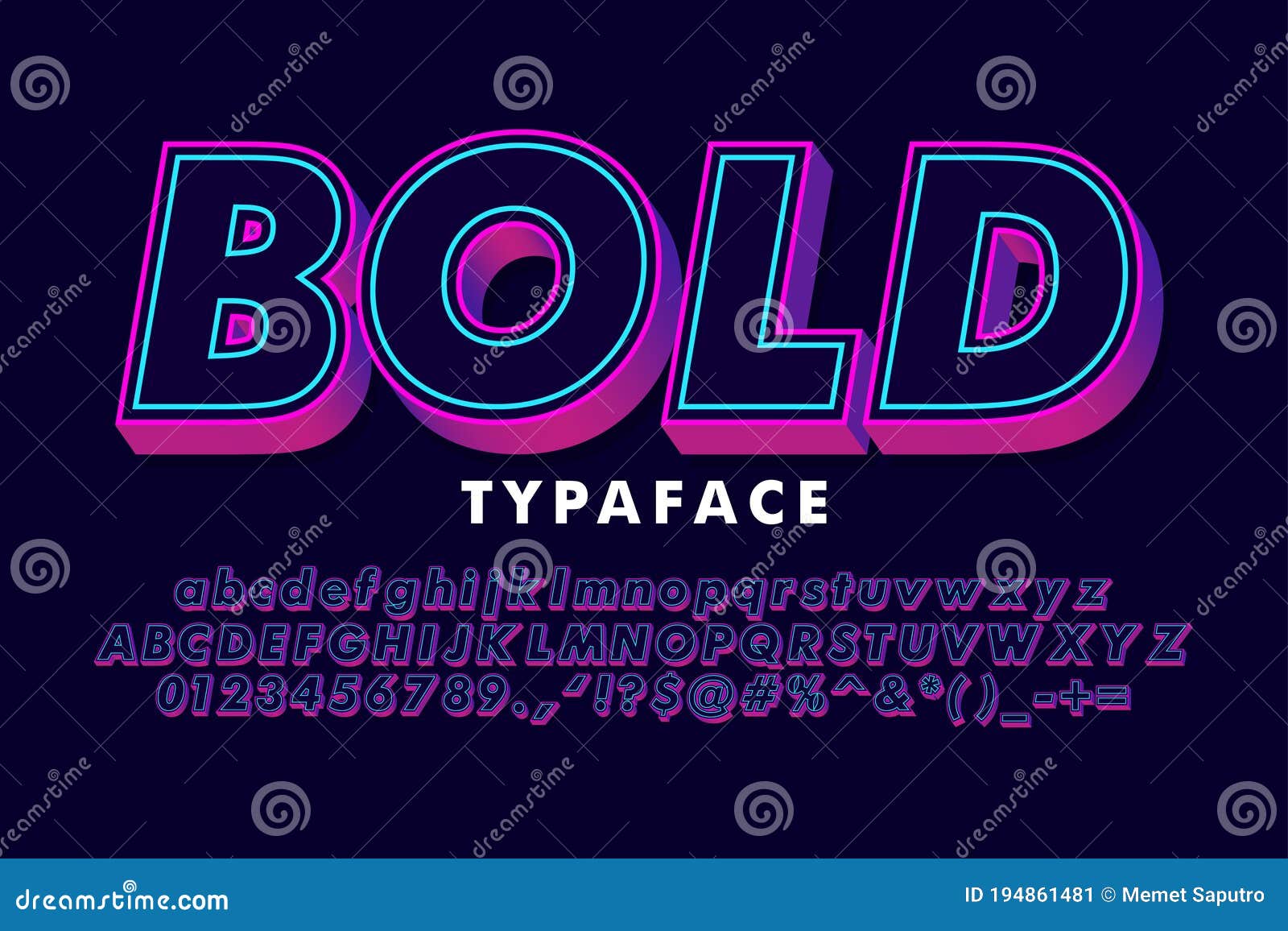 Bold alphabet set stock vector. Illustration of trendy - 194861481
