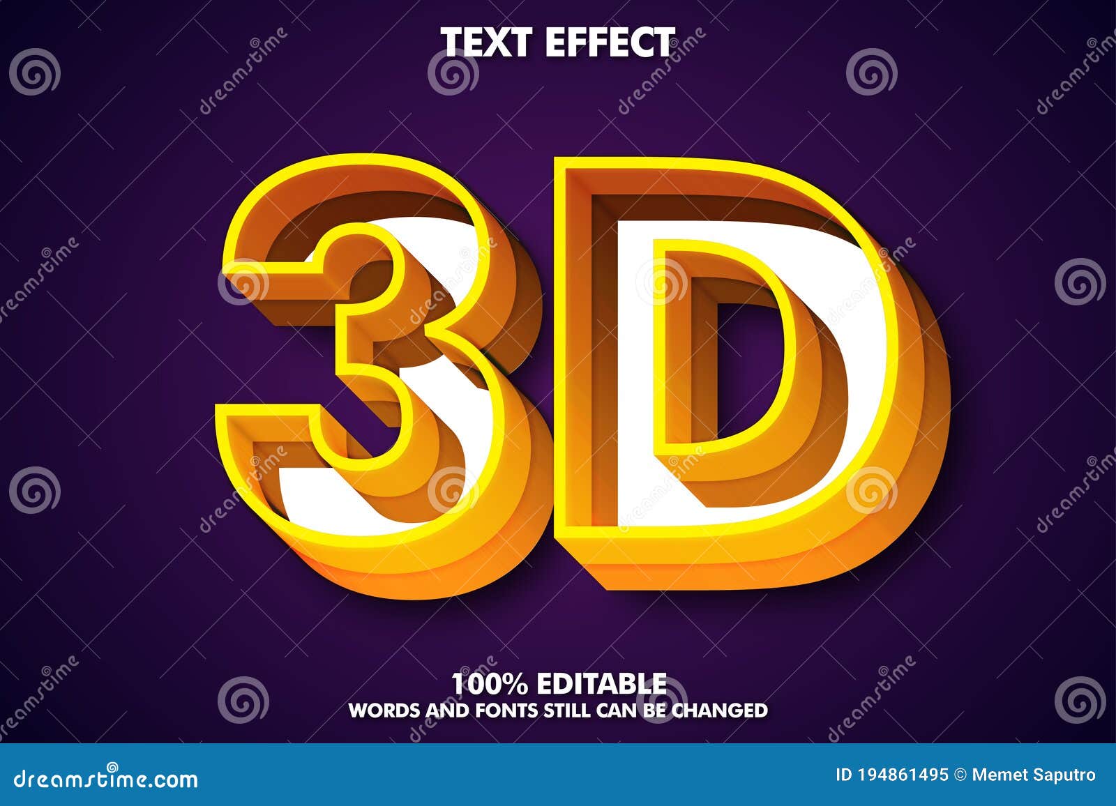 Realistic 3D Text Style Vector Illustration | CartoonDealer.com #194861495