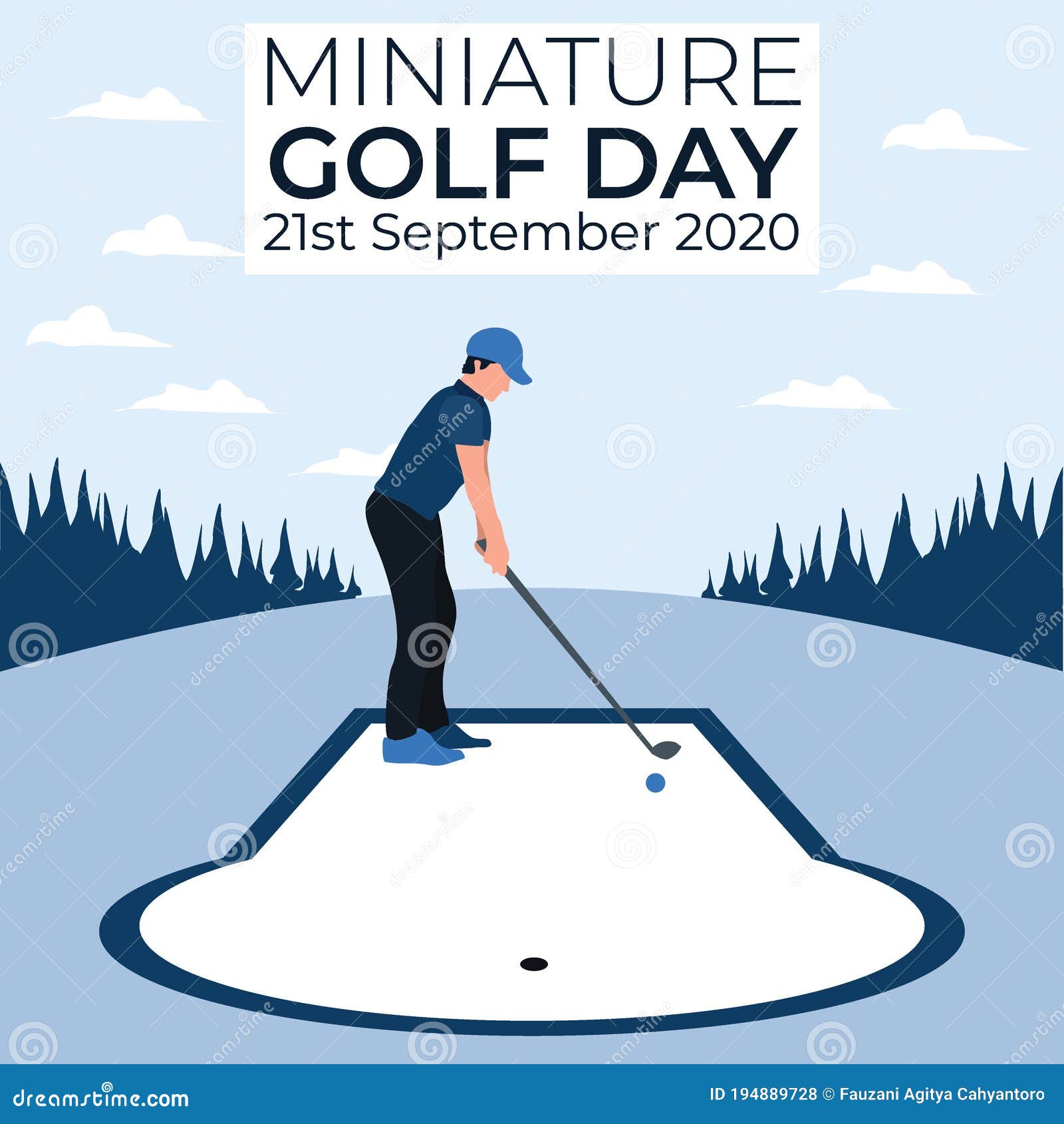 A Man Playing Golf - Miniature Golf Day Stock Vector - Illustration of ...