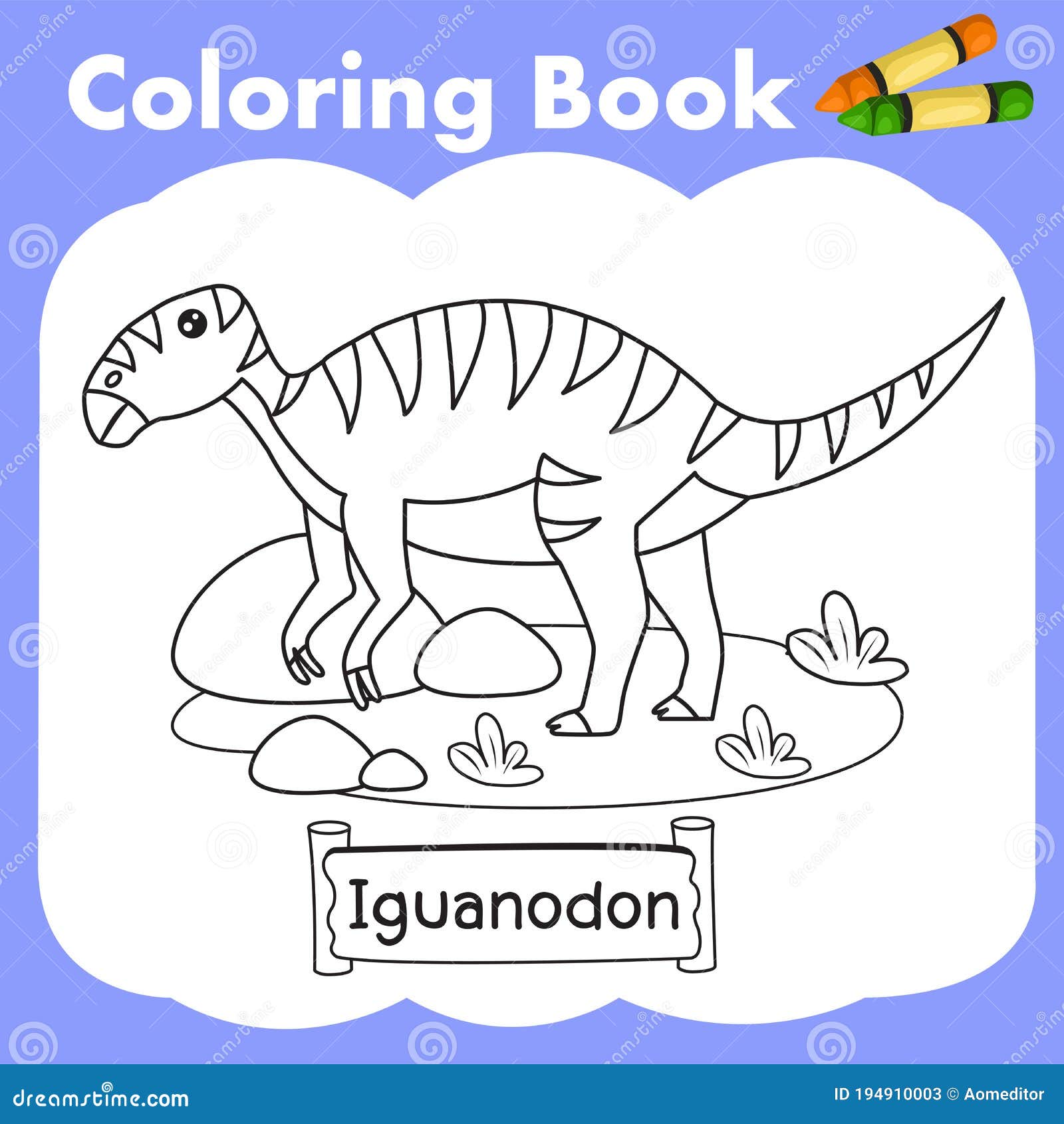 Illustrator Of Coloring Book Dinosaur Xenoceratops Cartoon Vector ...