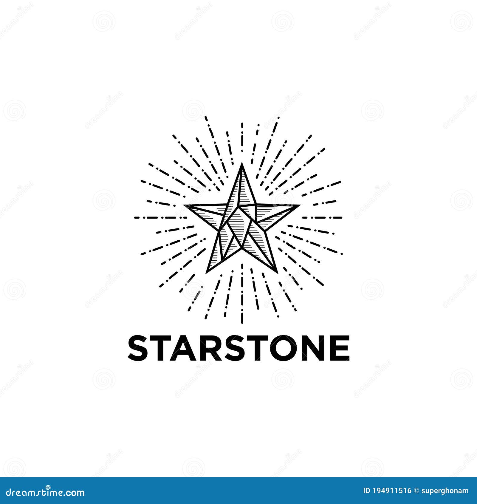 Star Stone Illustration Logo Template Stock Vector - Illustration of ...