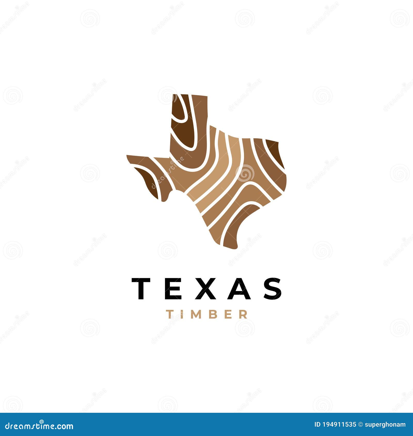 Texas Map On Timber End Section Vector Illustration | CartoonDealer.com ...