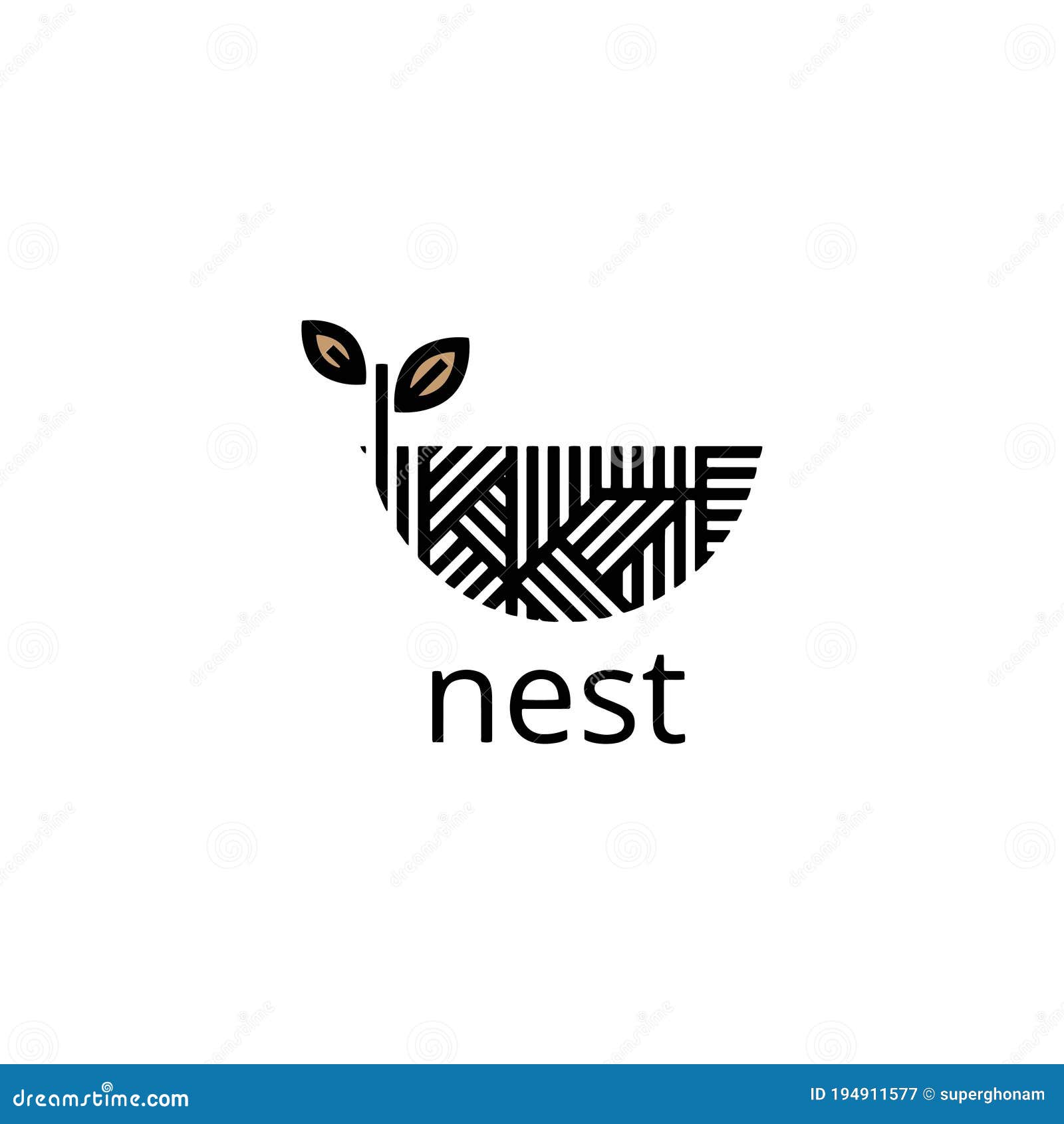 Nest Illustration Logo Design Vector Template Stock Vector ...