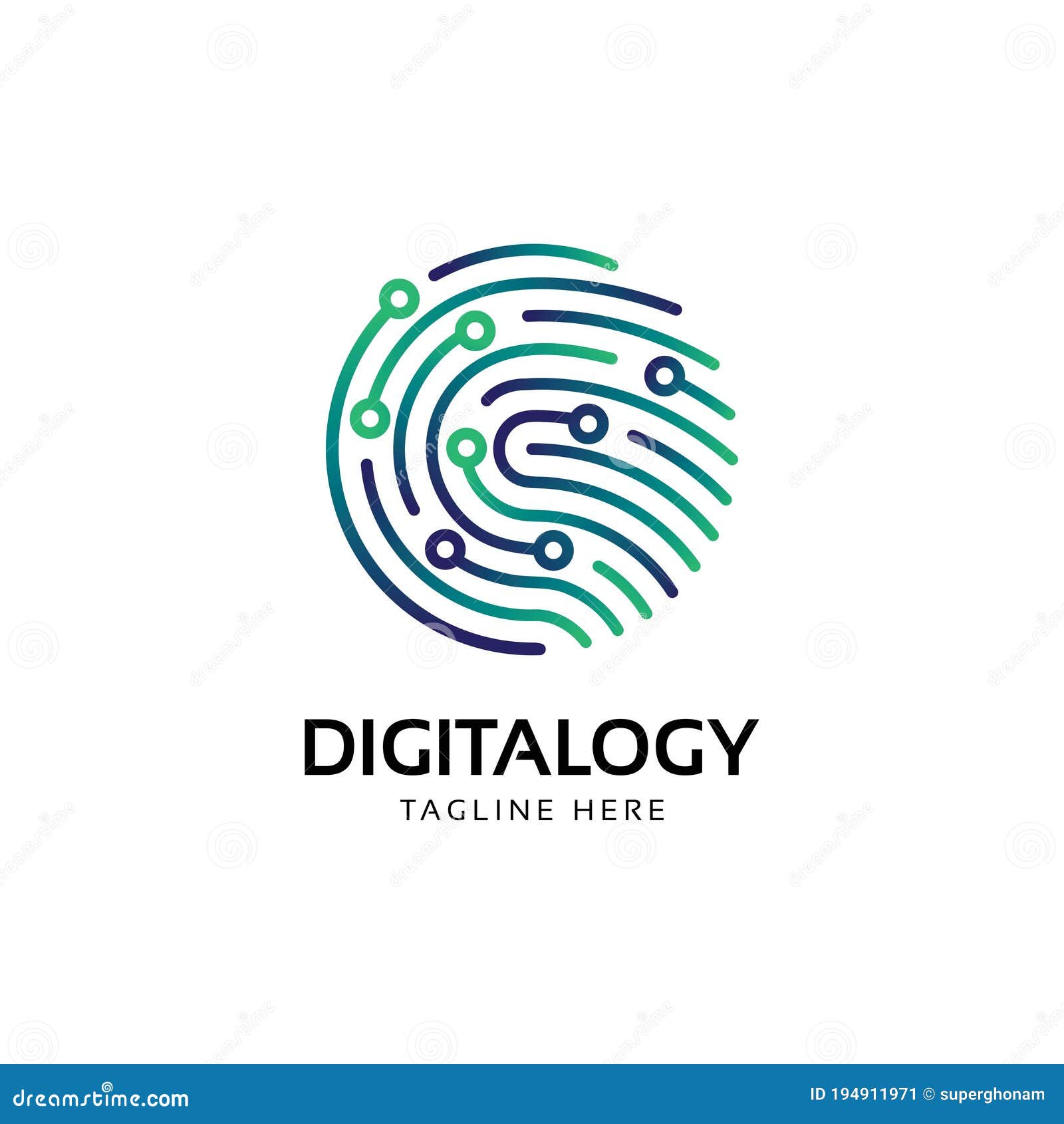 Fingerprint Logo And Keyhole Symbol Simple Minimalist Design With ...