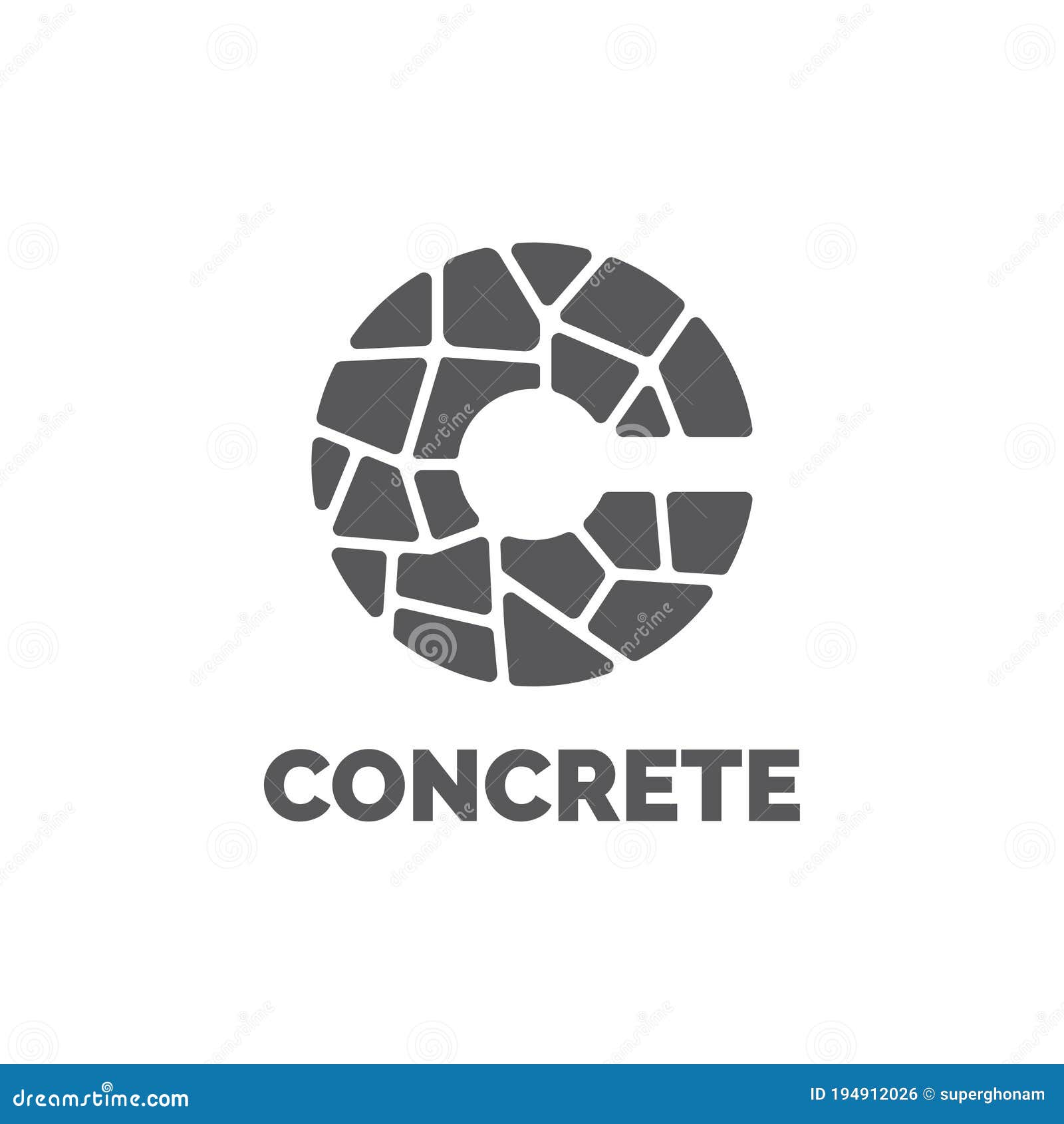 Concrete Illustration Logo Design Vector Template Stock Vector ...