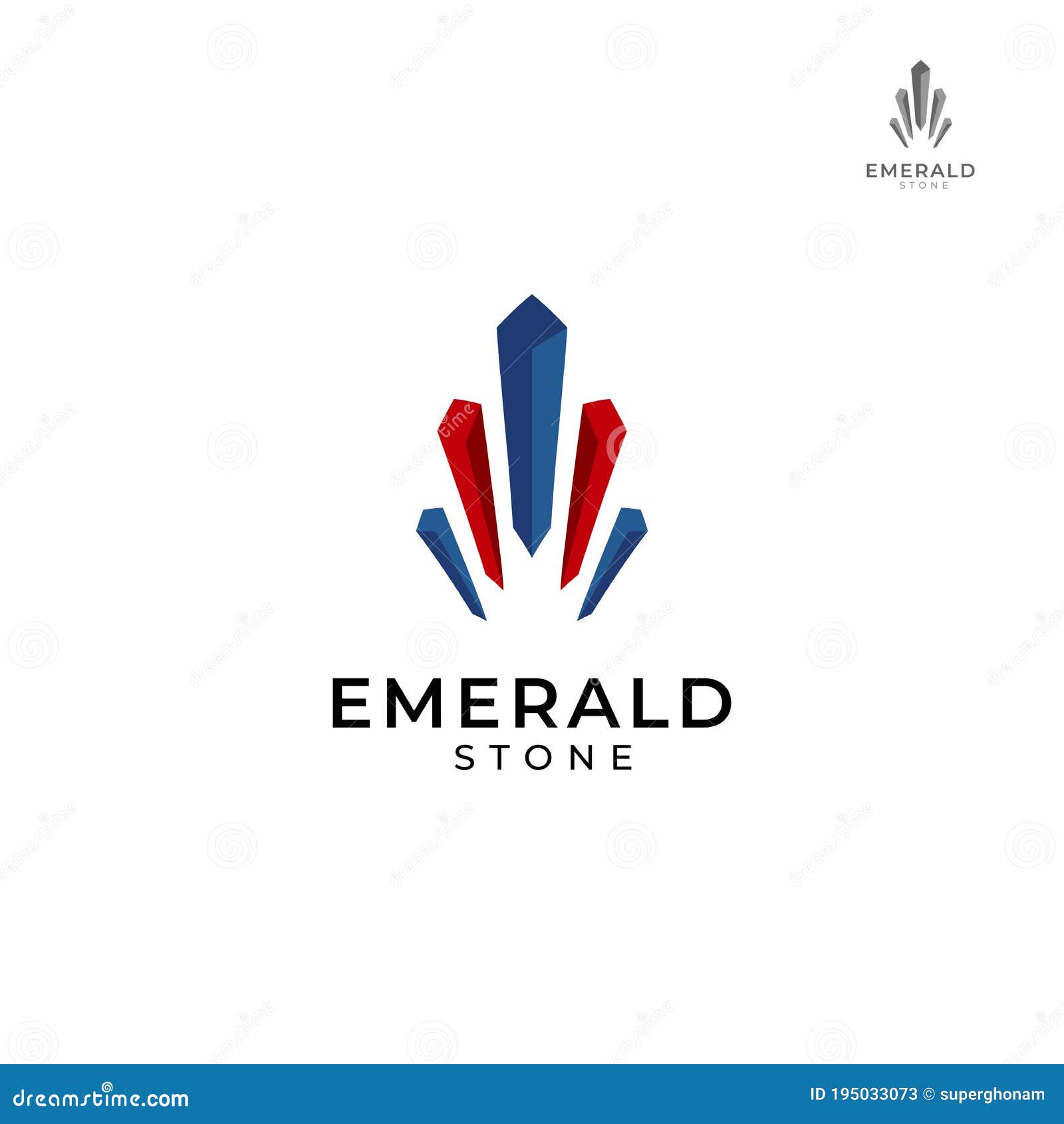 Beautiful Gemstone Emerald Logo Design Template Stock Vector ...