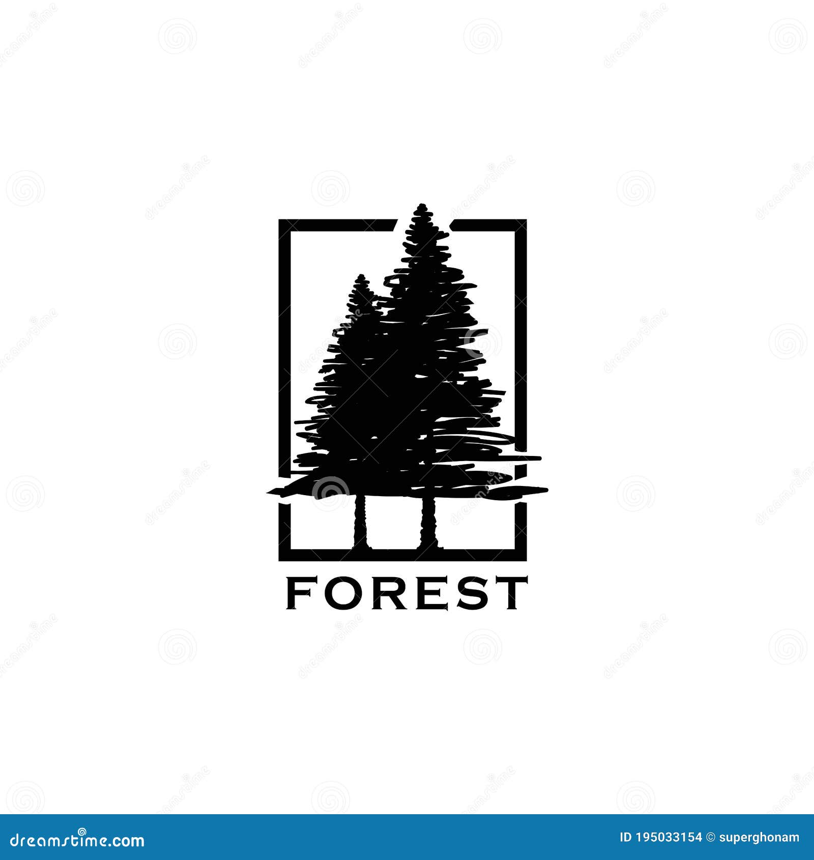 Pine Forest Logo Design Symbol.evergreen Woodland Symbol Stock Vector ...
