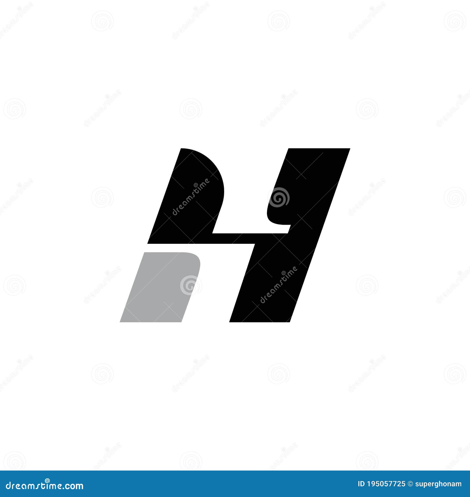 Letter H H4 icon logo stock vector. Illustration of element - 195057725