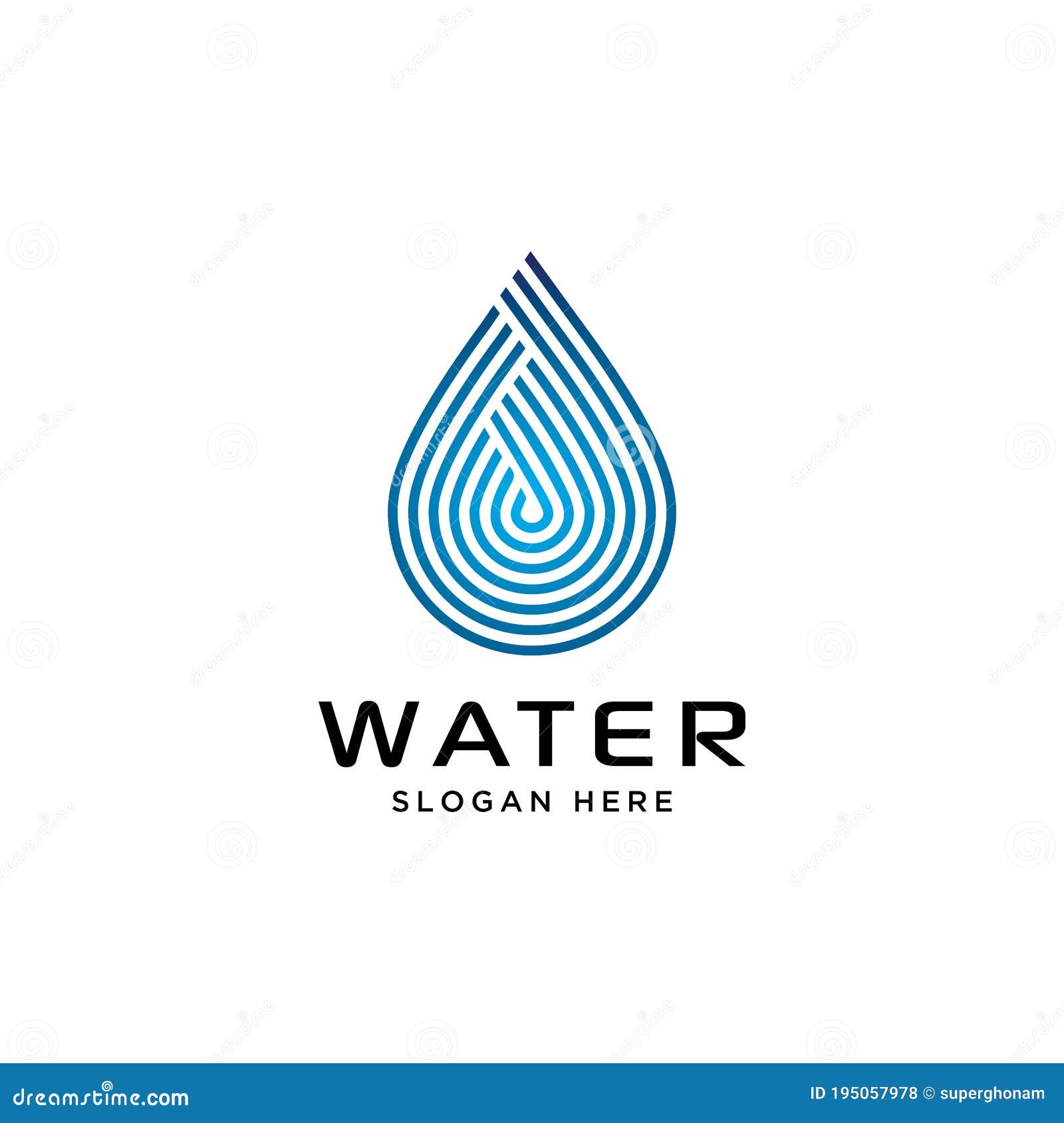 Water Symbol with Linear Style Logo Design Stock Vector - Illustration ...