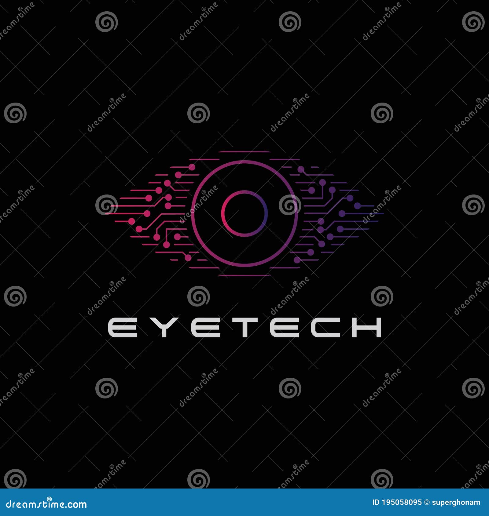 Cyber Vision Symbol Vector Logo.Eye Circuit Icon Stock Vector ...