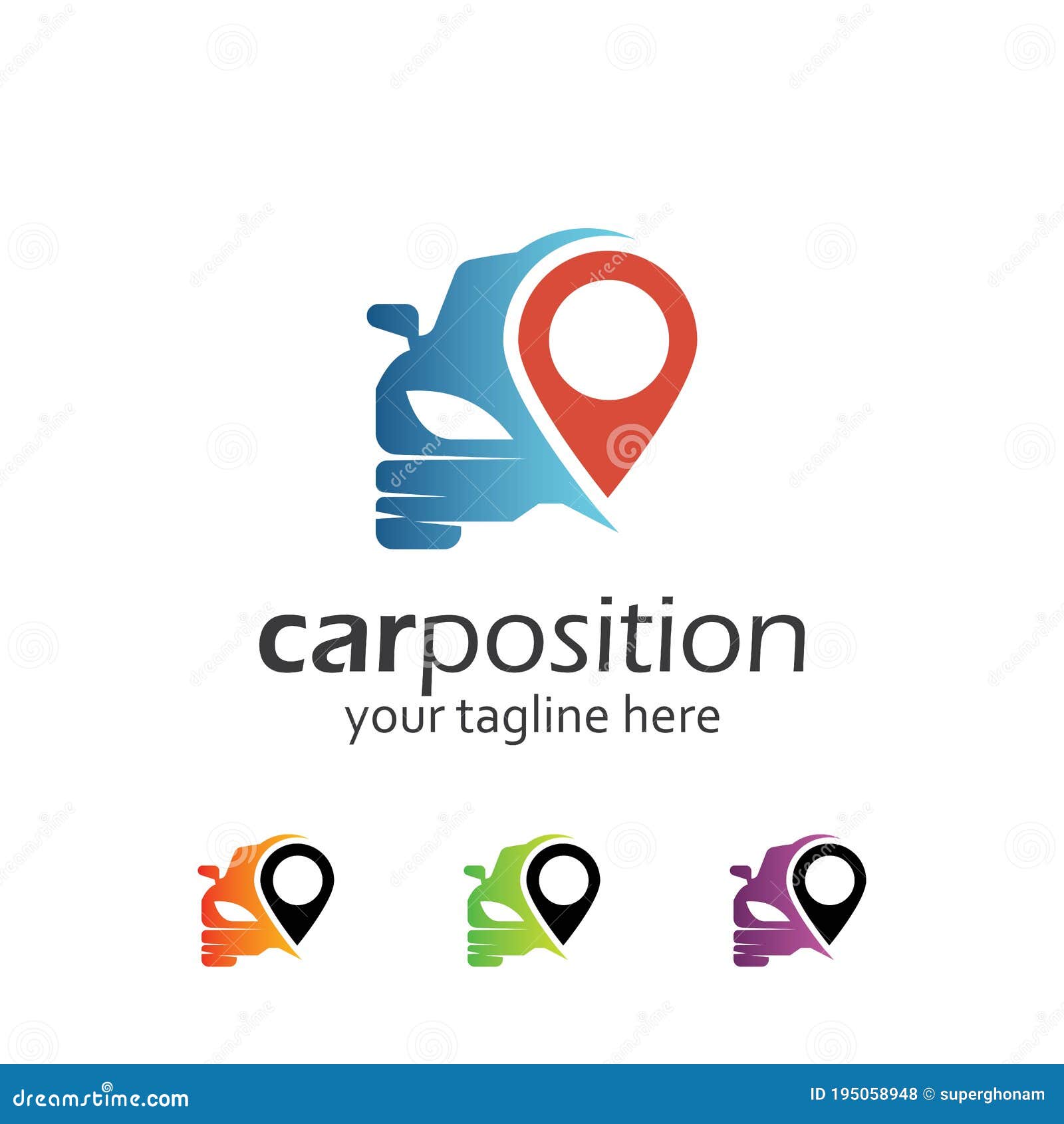 Car Logo Design Template.car with Location Symbol. Stock Vector ...
