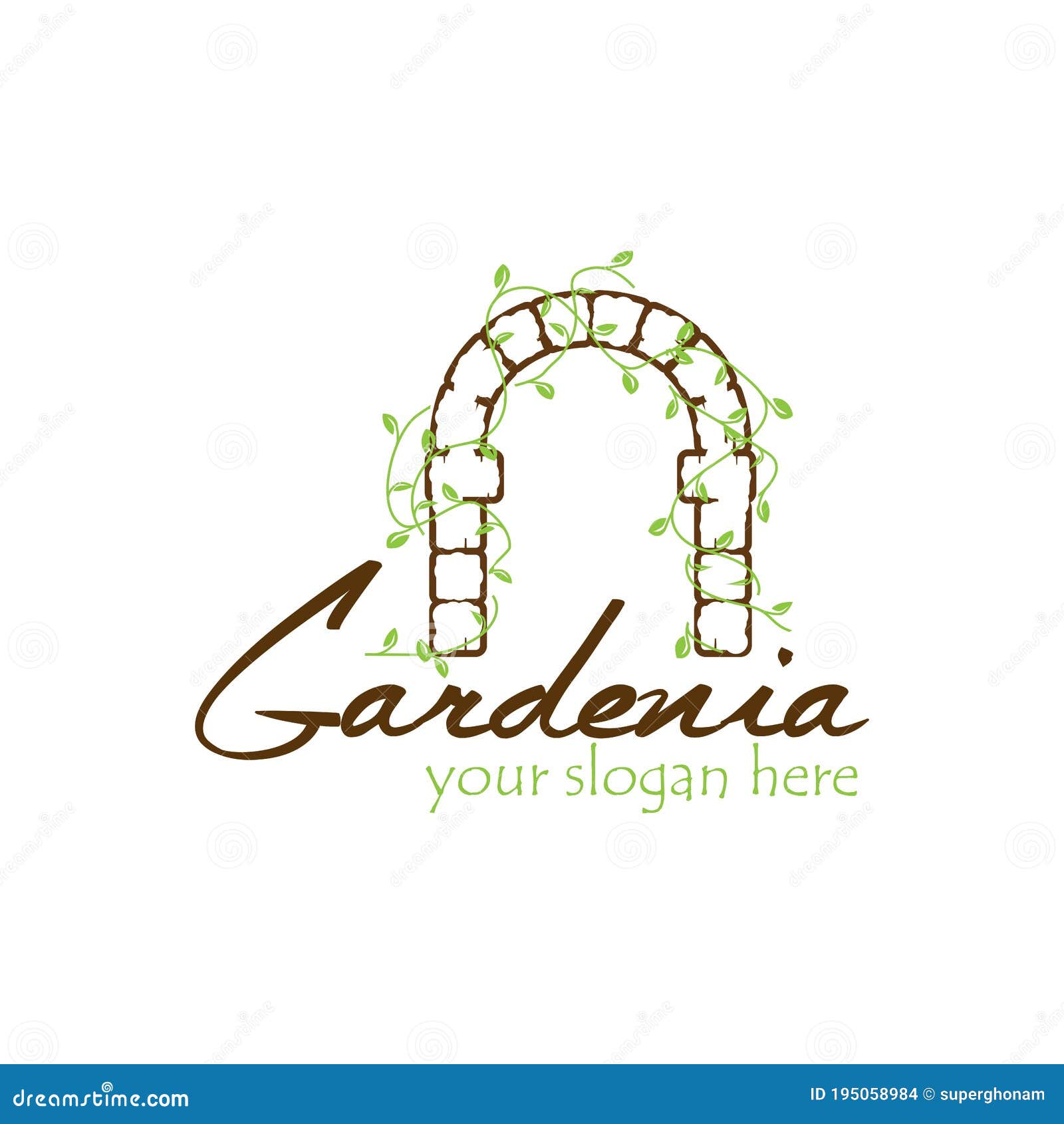 Beautiful Gate with Leaf Logo Design Stock Vector - Illustration of ...