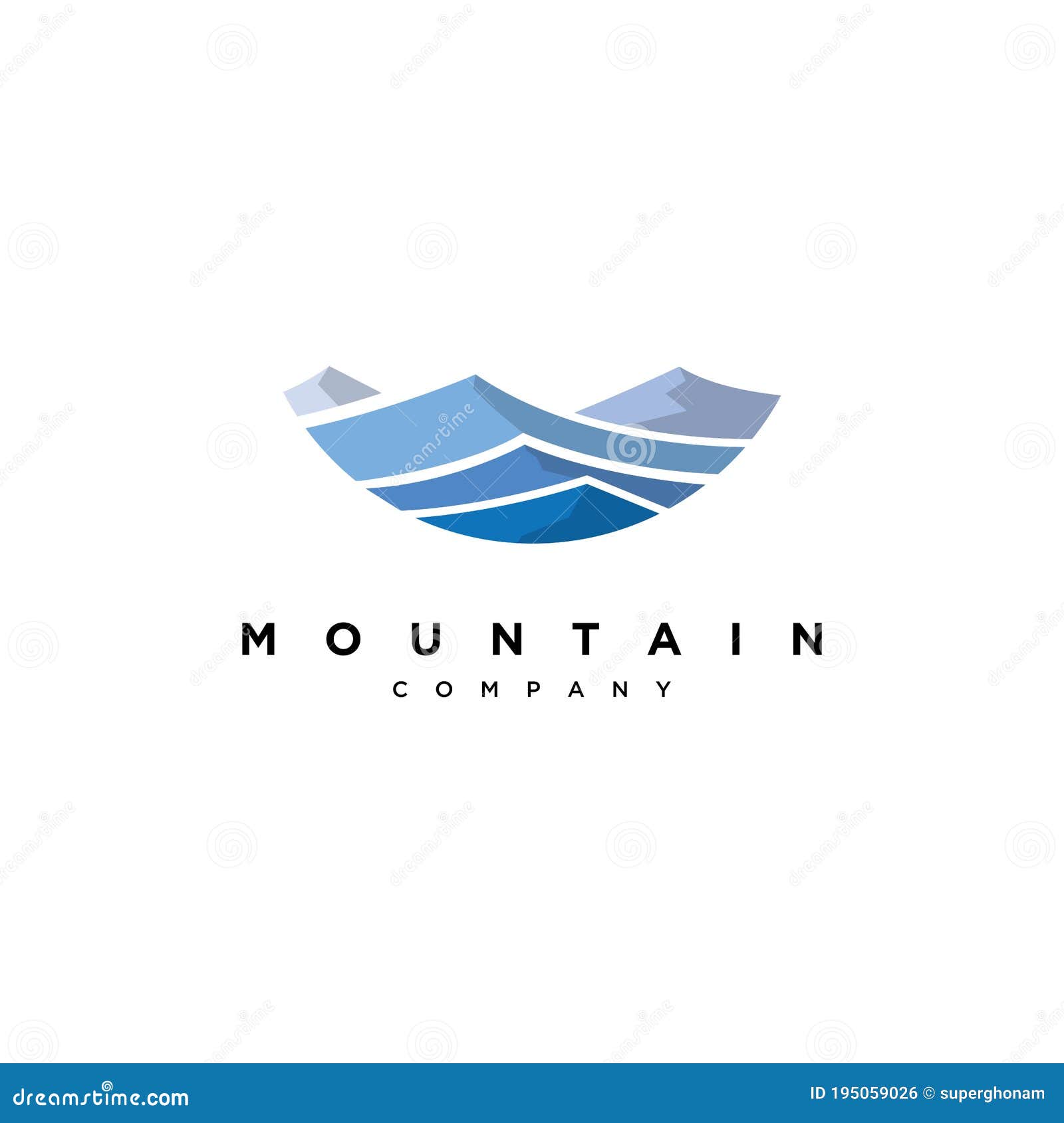 Blue Mountain Logo Design Template Stock Vector - Illustration of ...