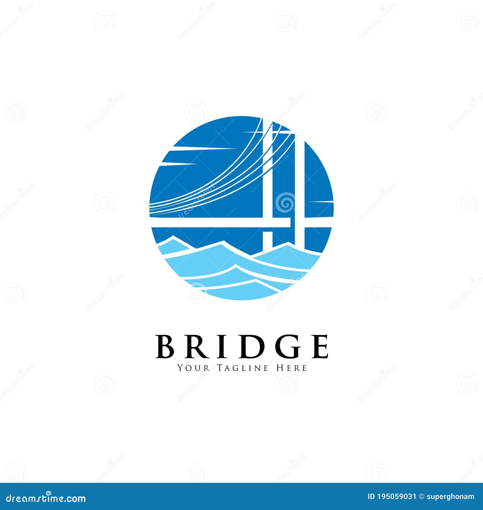 Bridge on the River Logo Design Template Stock Vector - Illustration of ...