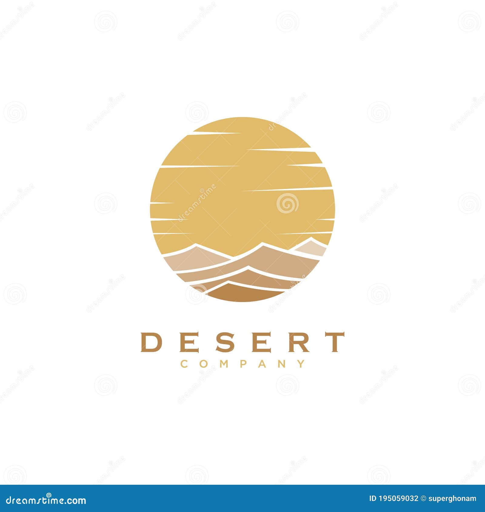 Desert Logo Design Illustration.Mountain Desert Vector Icon Stock ...