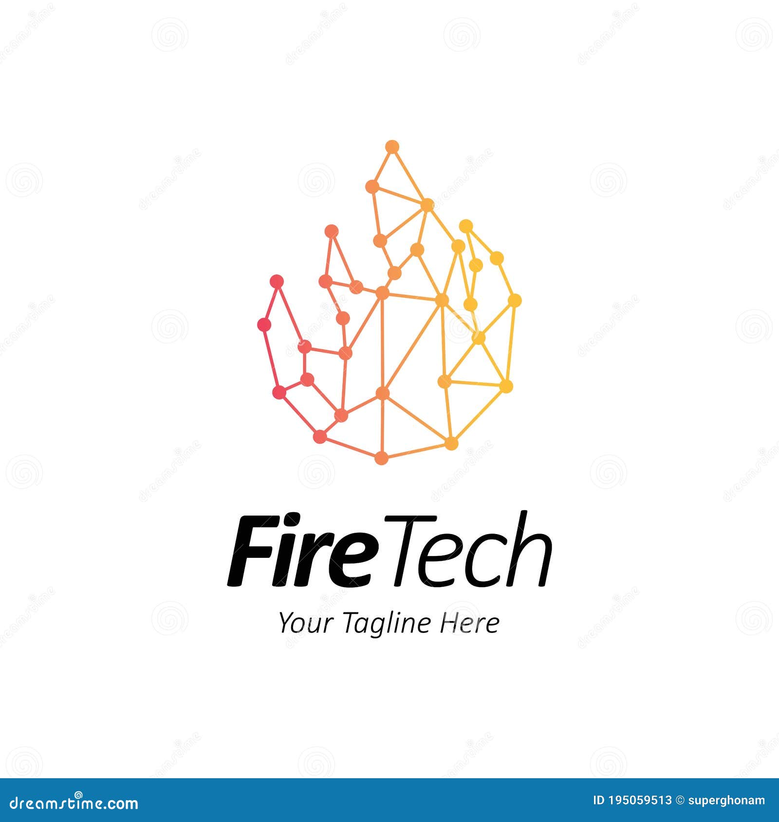 Fire Logo Design Vector Template. Fire Icon with Line and Dots Stock ...