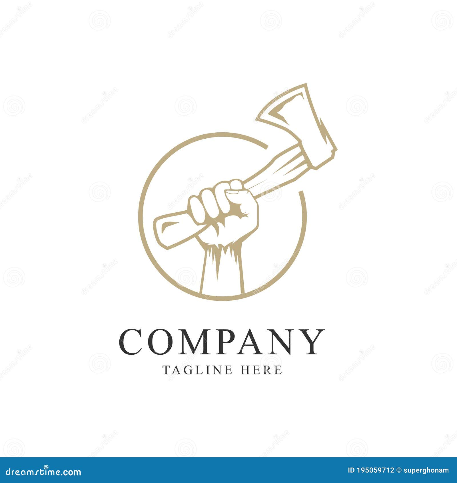 Hand with Axe Icon Symbol Logo Design Template Stock Vector ...