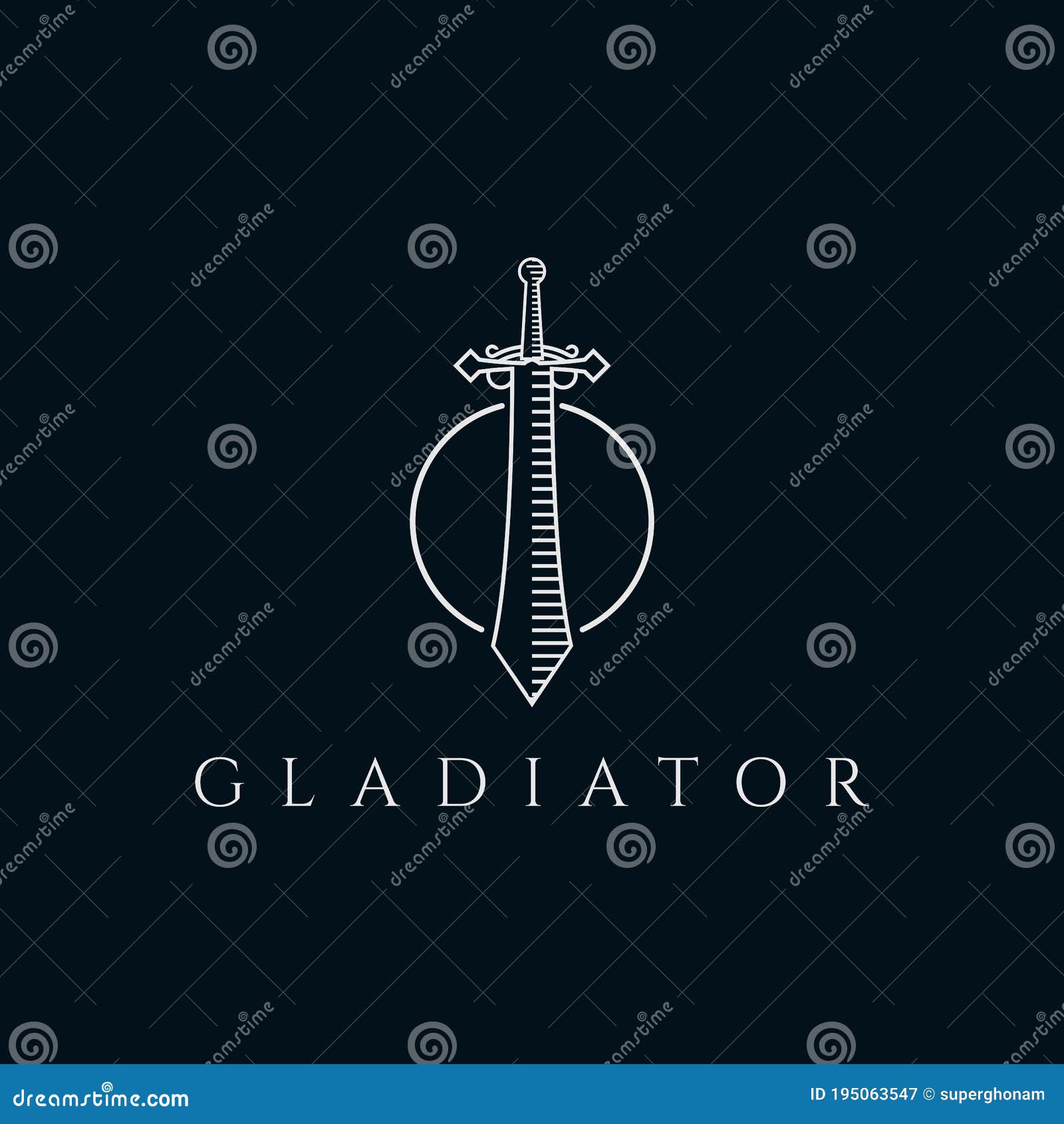 Sword in the Circle Logo Design Vector Template Stock Vector ...