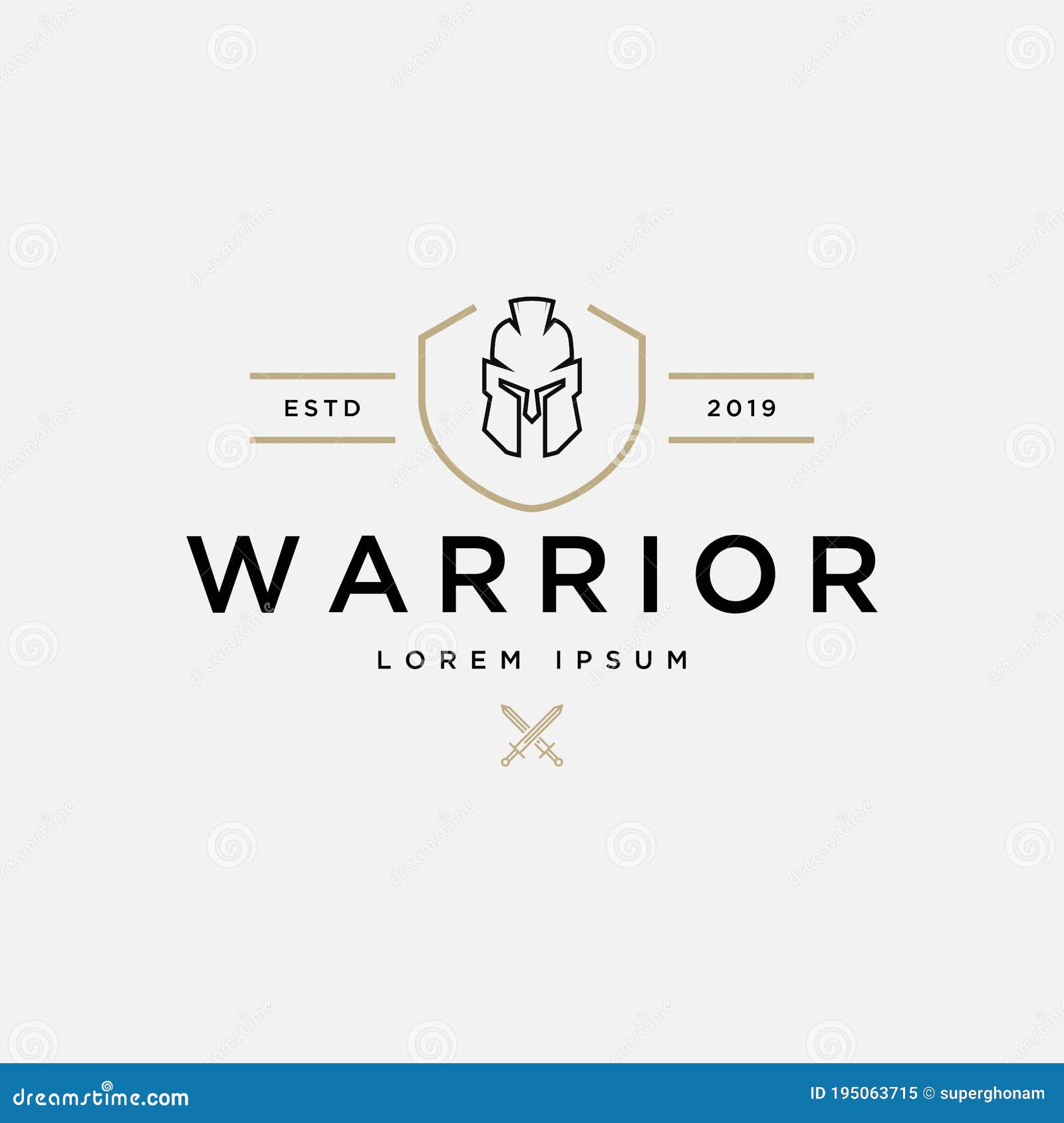 Warrior Logo Design Vector Template Stock Vector - Illustration of ...