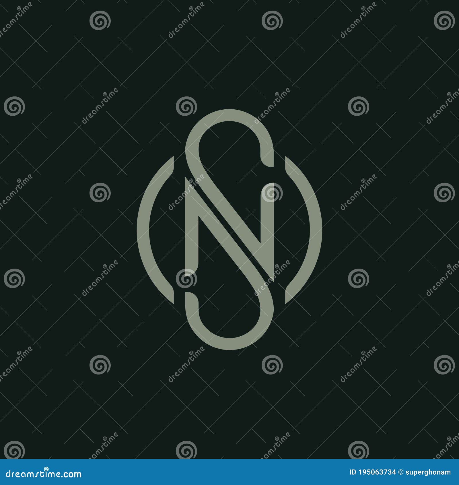 Letter N S Icon Logo Design Template.creative Initial S N Symbol Stock ...