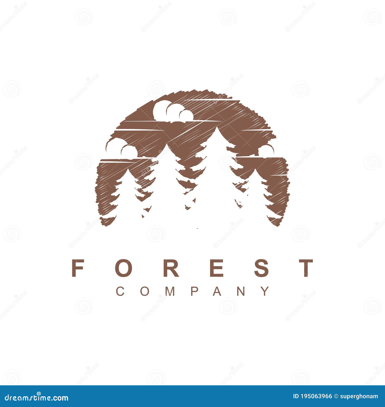 Forest Tree Logo Design Vector Template Stock Vector - Illustration of ...