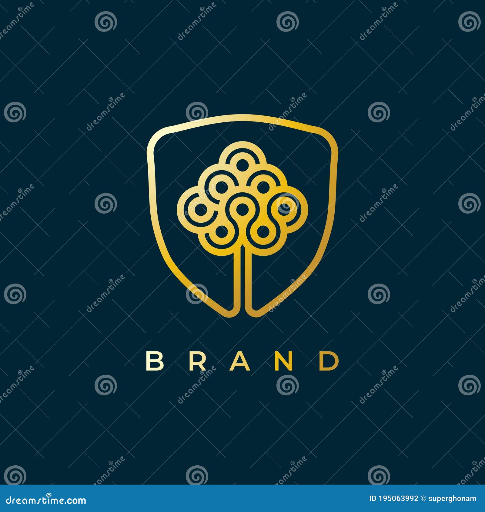 Abstract Linear Tree Logotype. Premium Logo Icon Symbol. - Vector Stock ...