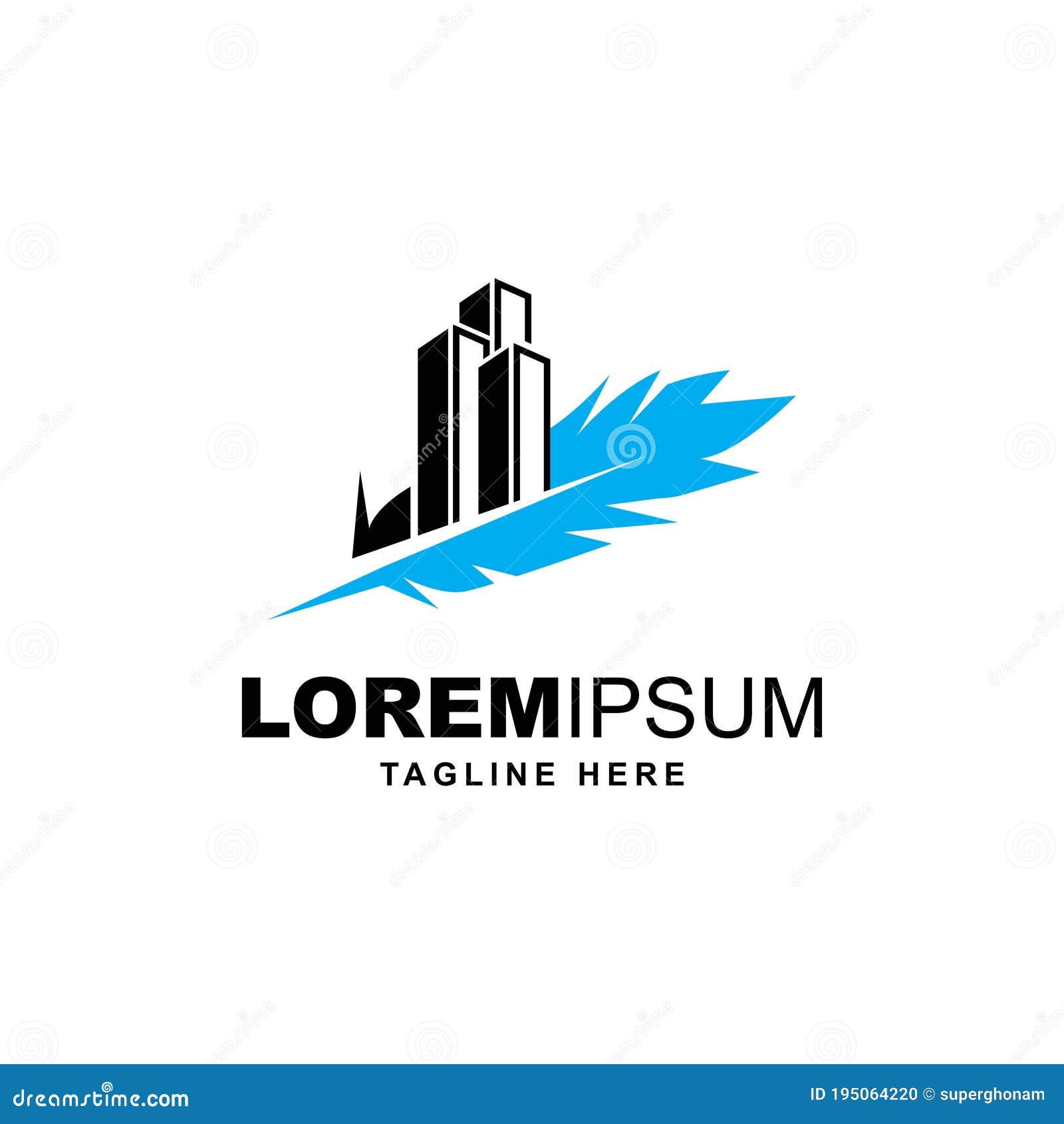 Building with Feather Symbol Logo Design Stock Vector - Illustration of ...