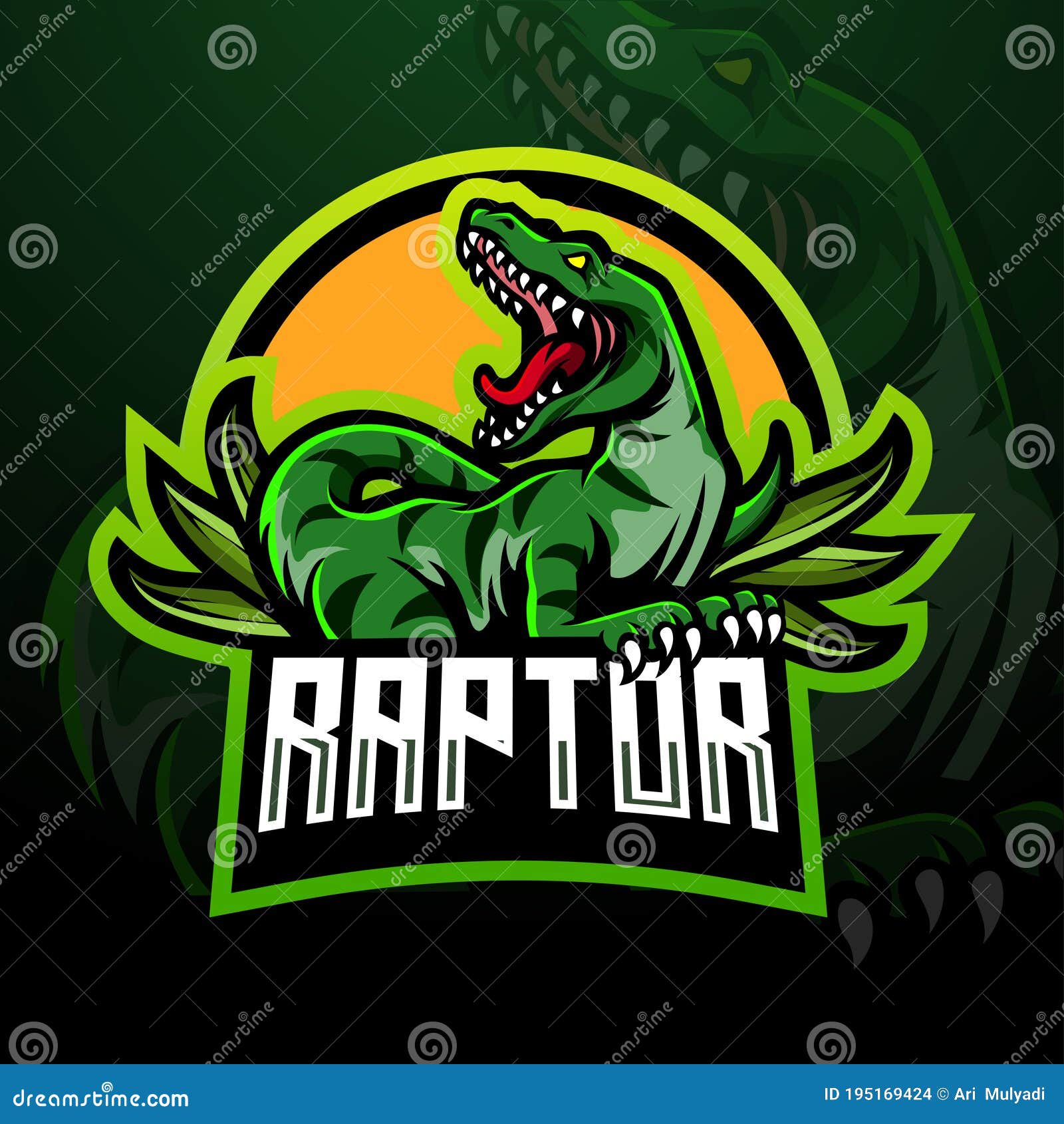 Raptor Esport Mascot Logo Design Vector Illustration | CartoonDealer ...