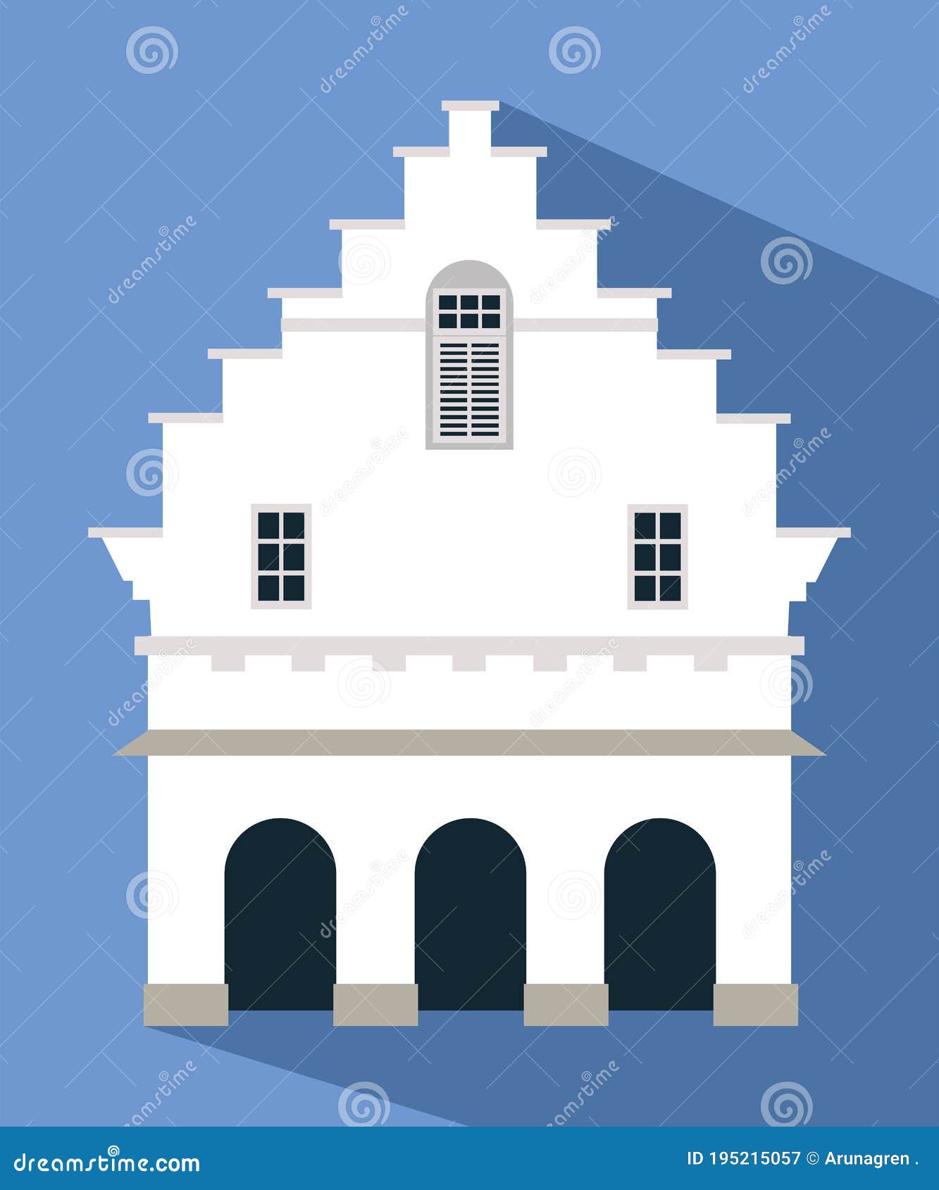 Vector Illustration of Old Colonial Building Stock Vector ...