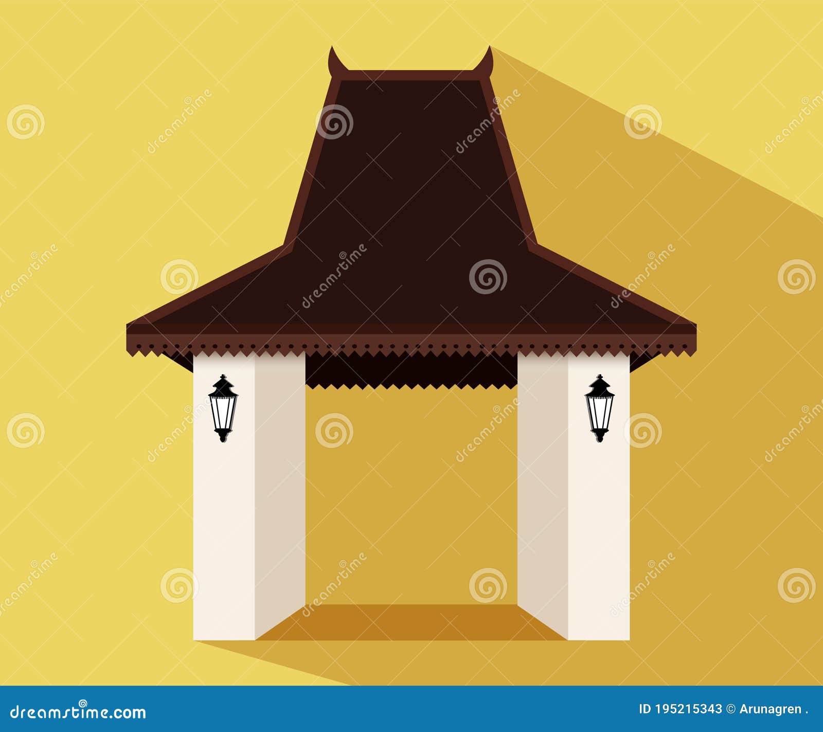 Javanese Traditional Gate Vector Illustration Stock Vector ...