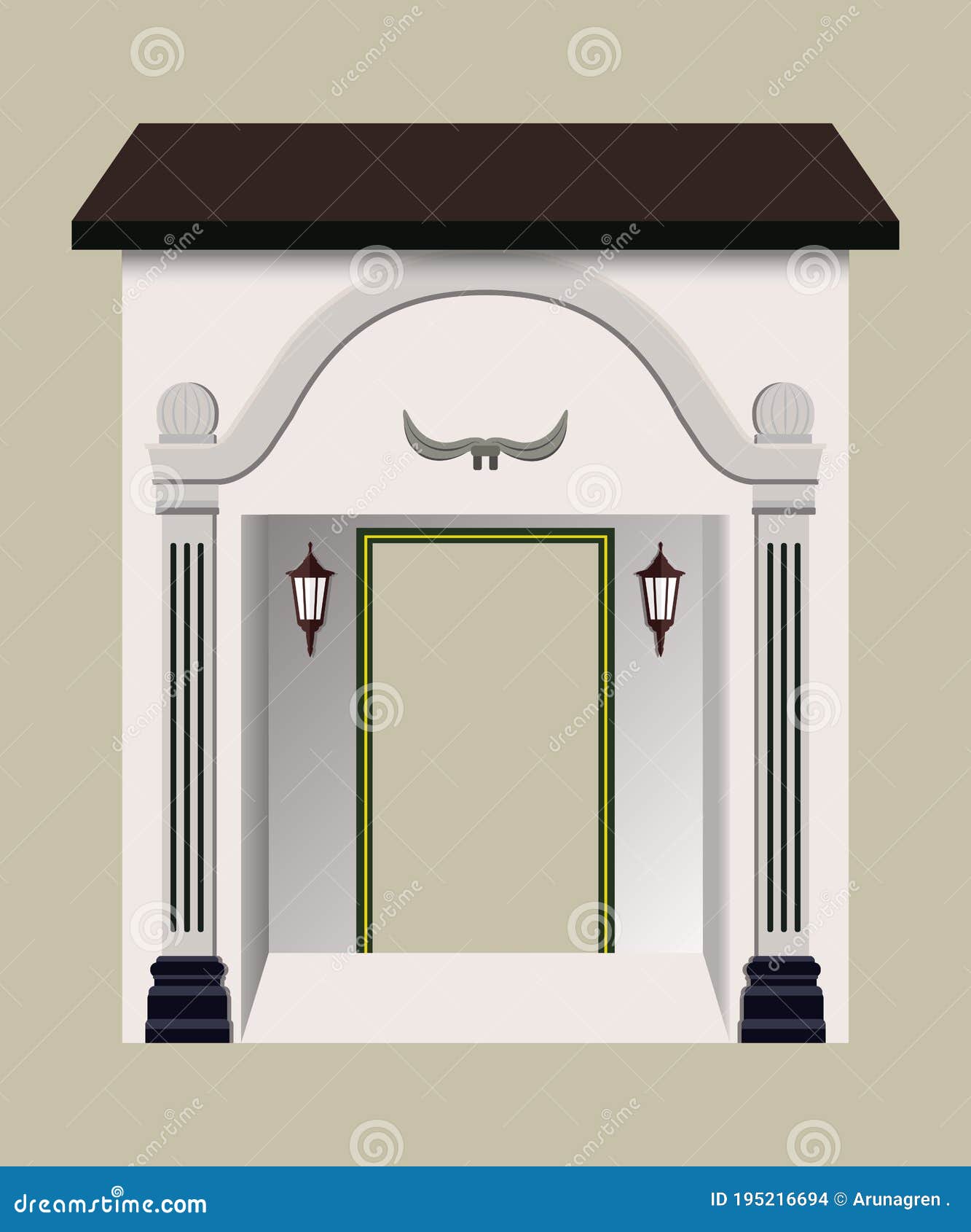 Vector of Javanese Traditional Gate Stock Vector - Illustration of ...