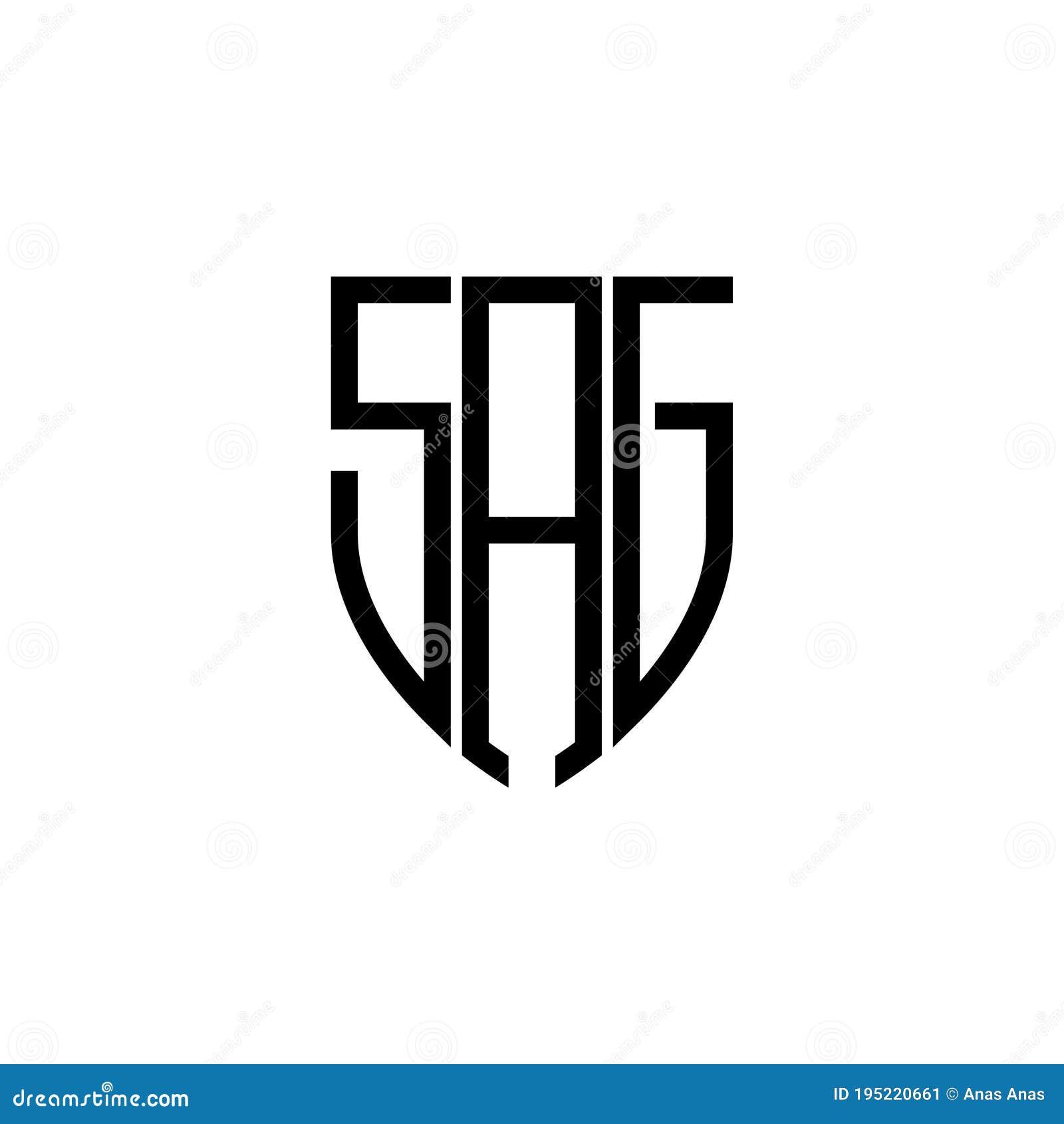 Letter S, a and G, SAG, SGA, GAS, GSA, AGS, ASG, Logo, Initial Monogram ...